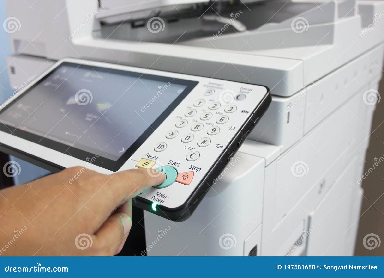Hand Press Button on the Panel Printer Office Laser Scanner Printer ...