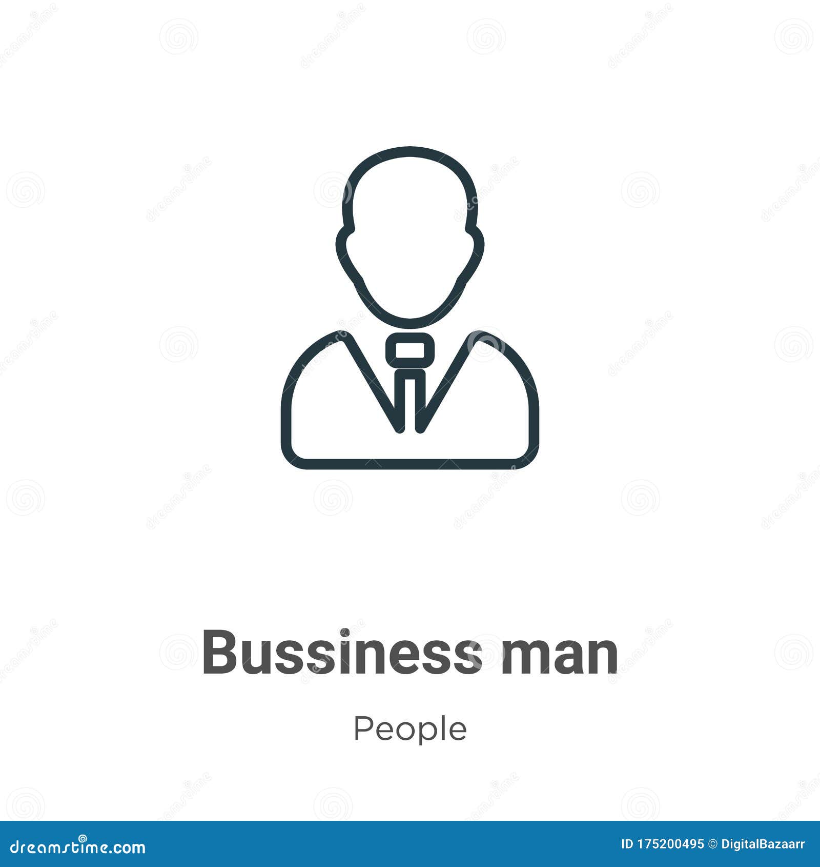 Bussiness Man Outline Vector Icon. Thin Line Black Bussiness Man Icon ...