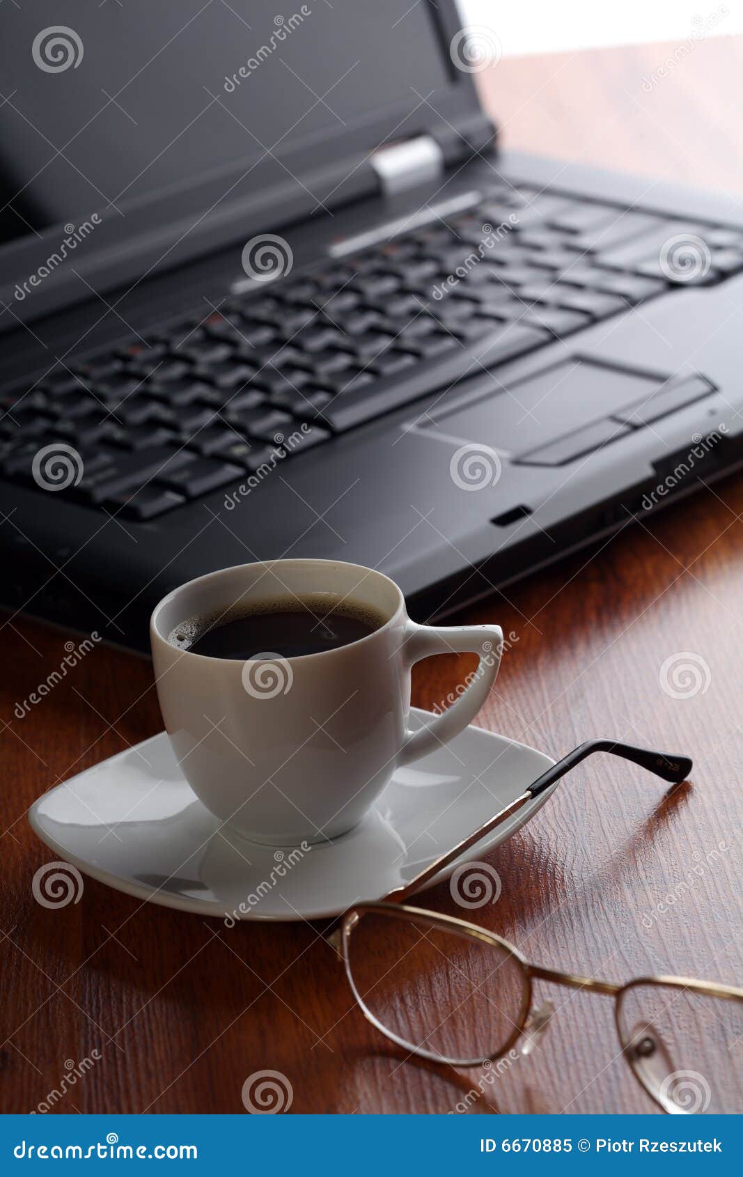 Bussiness Theme with Laptop and Coffee Stock Image - Image of document ...
