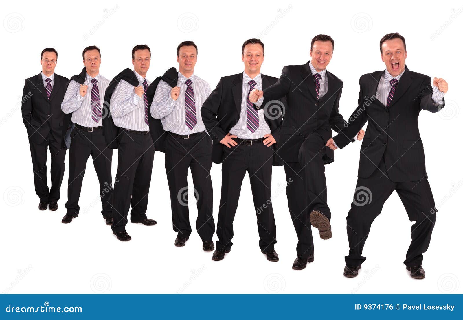 Bussinessmen Striking Different Poses Collage Stock Photo - Image of ...