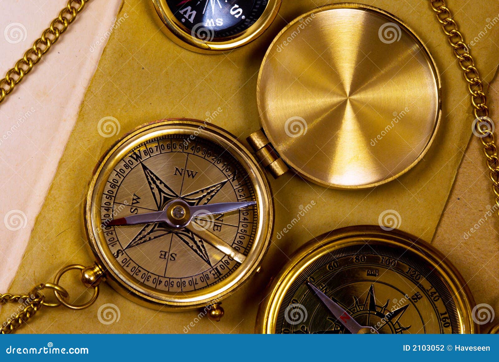 Bussole Dell'ottone Di Vecchio Stile Fotografia Stock - Immagine di ...