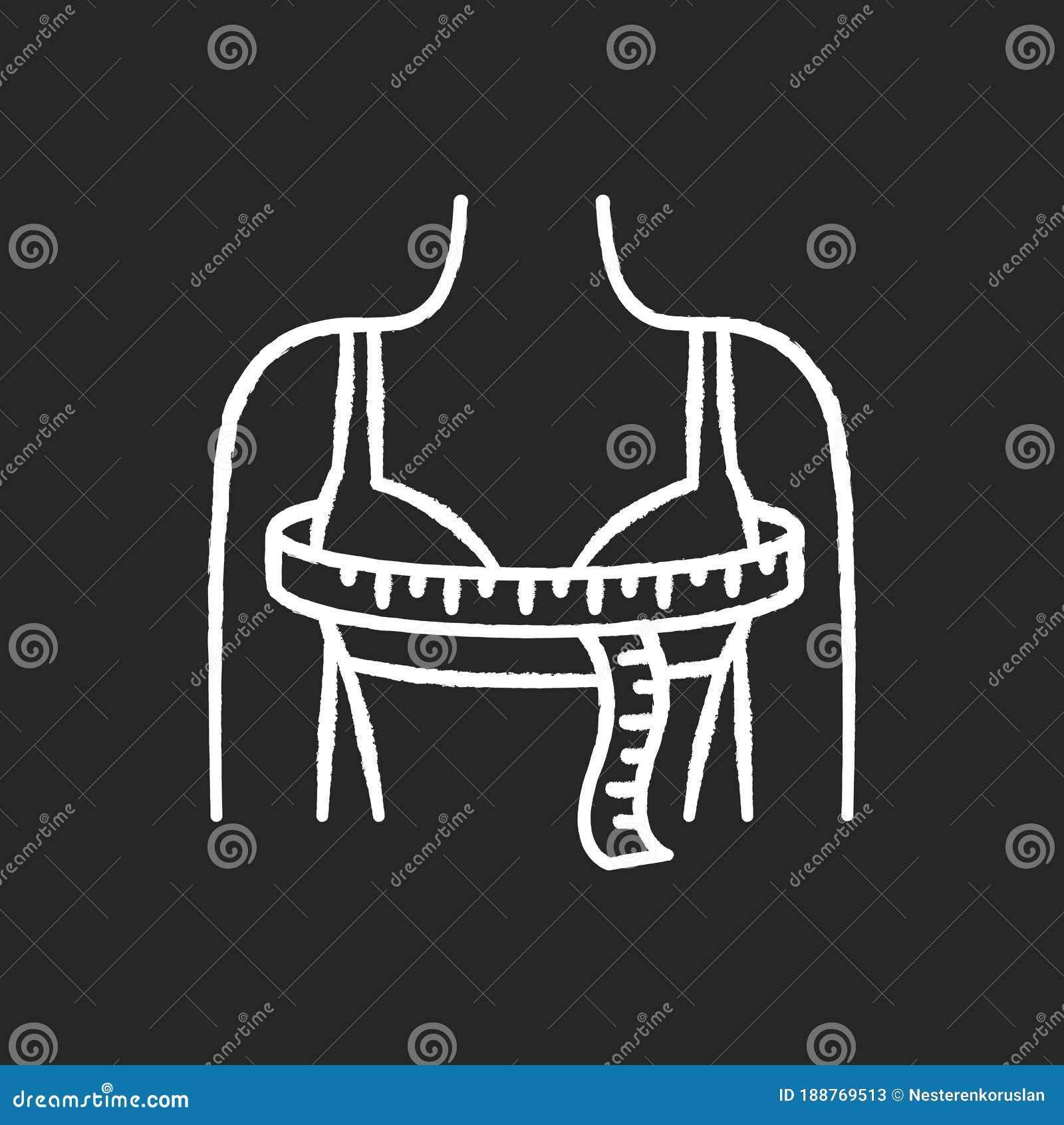 Upper Arm Circumference Chalk White Icon On Black Background. Human ...