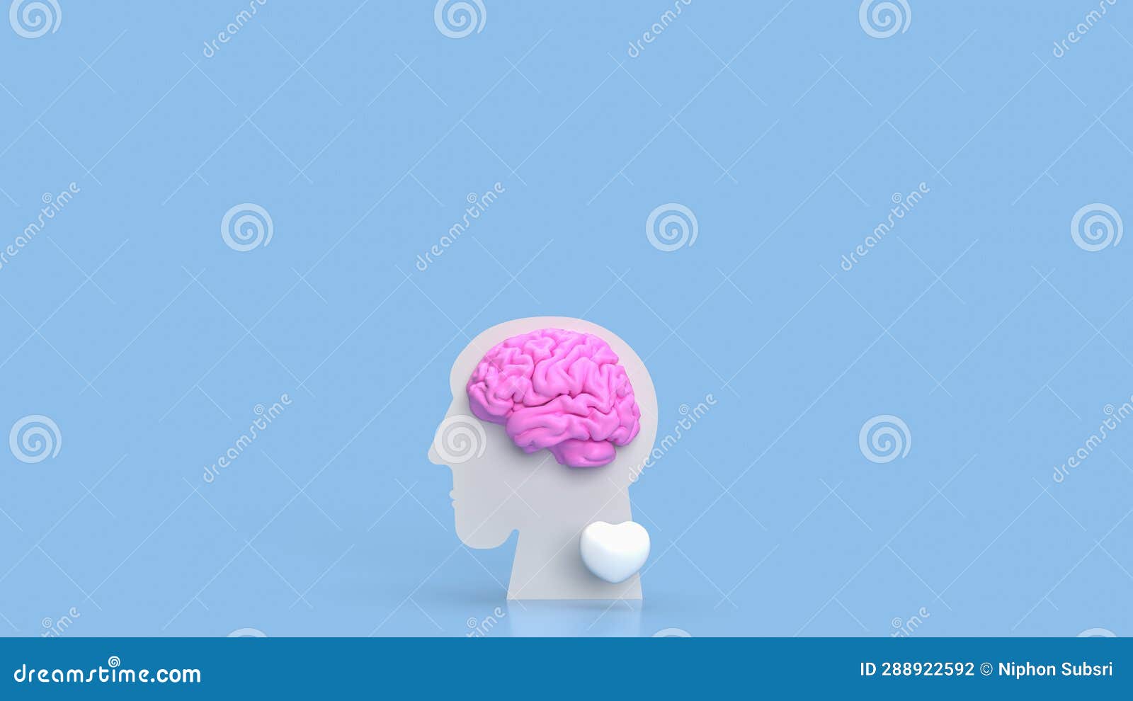 The Bust Head and Brain for Sci or Medical Concept 3d Rendering Stock ...