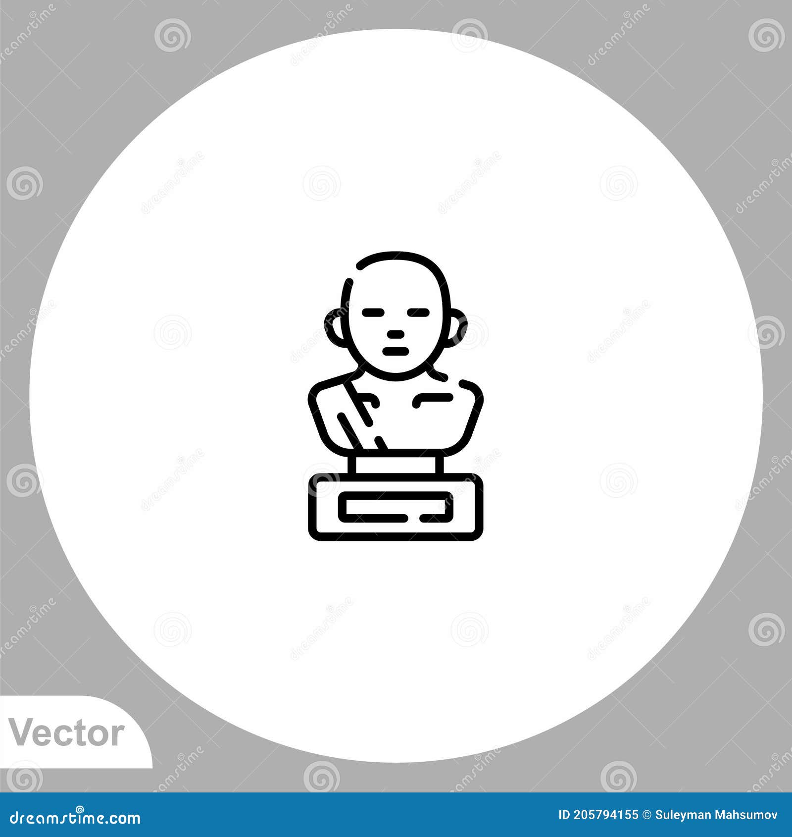Bust Vector Icon Sign Symbol Stock Vector - Illustration of head, flat ...