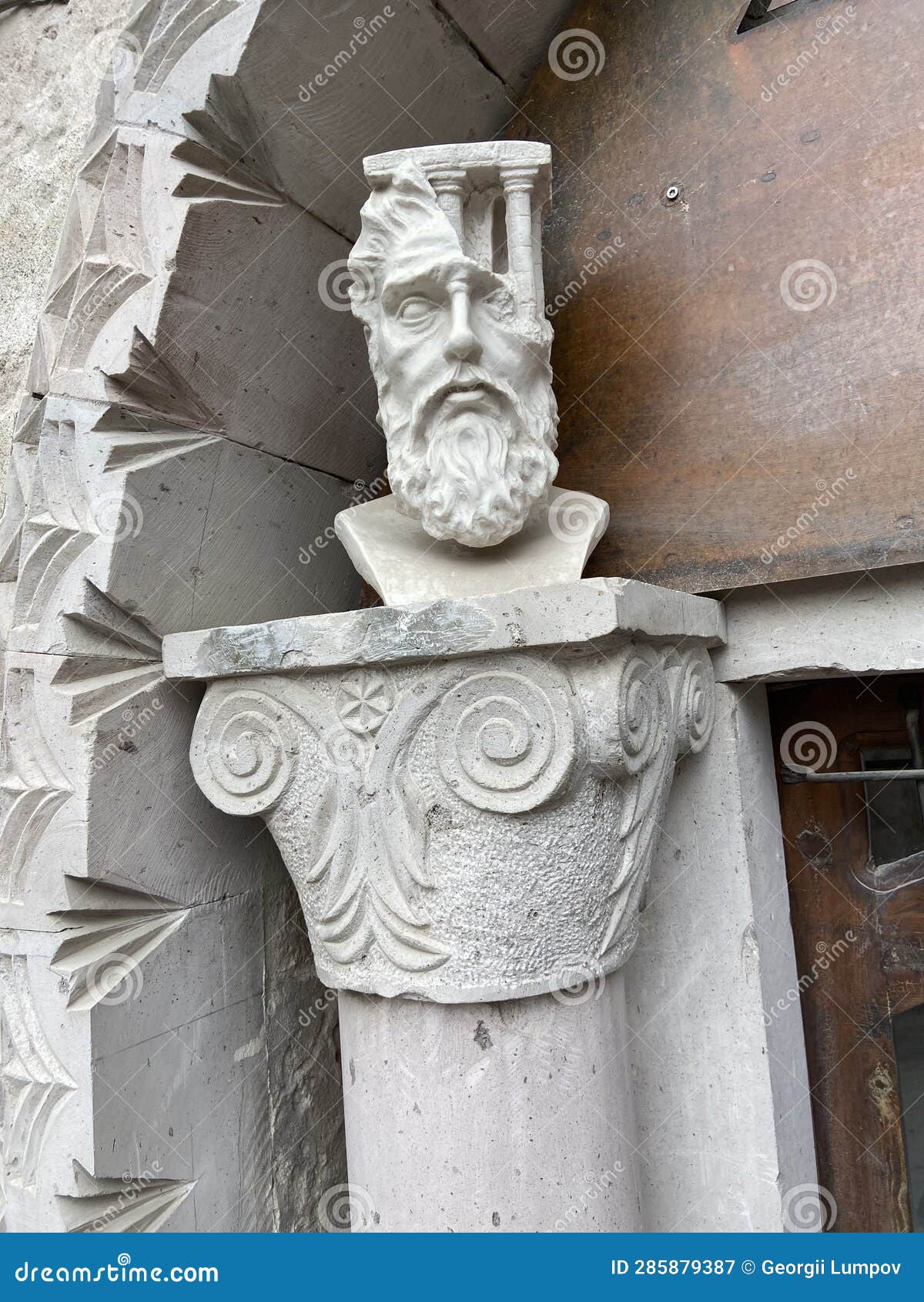 Bust of a Man with a Beard on a Column. Stock Image - Image of bust ...