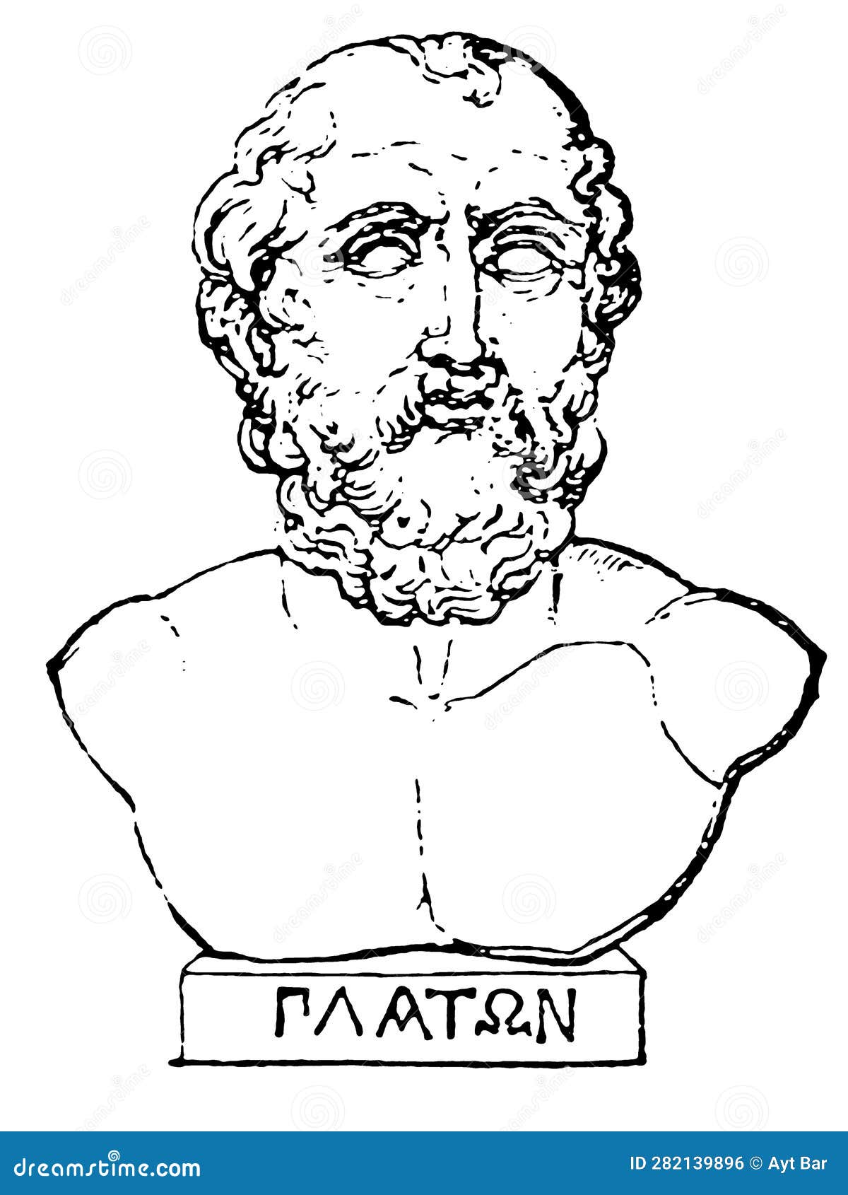 Bust of Plato stock illustration. Illustration of aristotle - 282139896