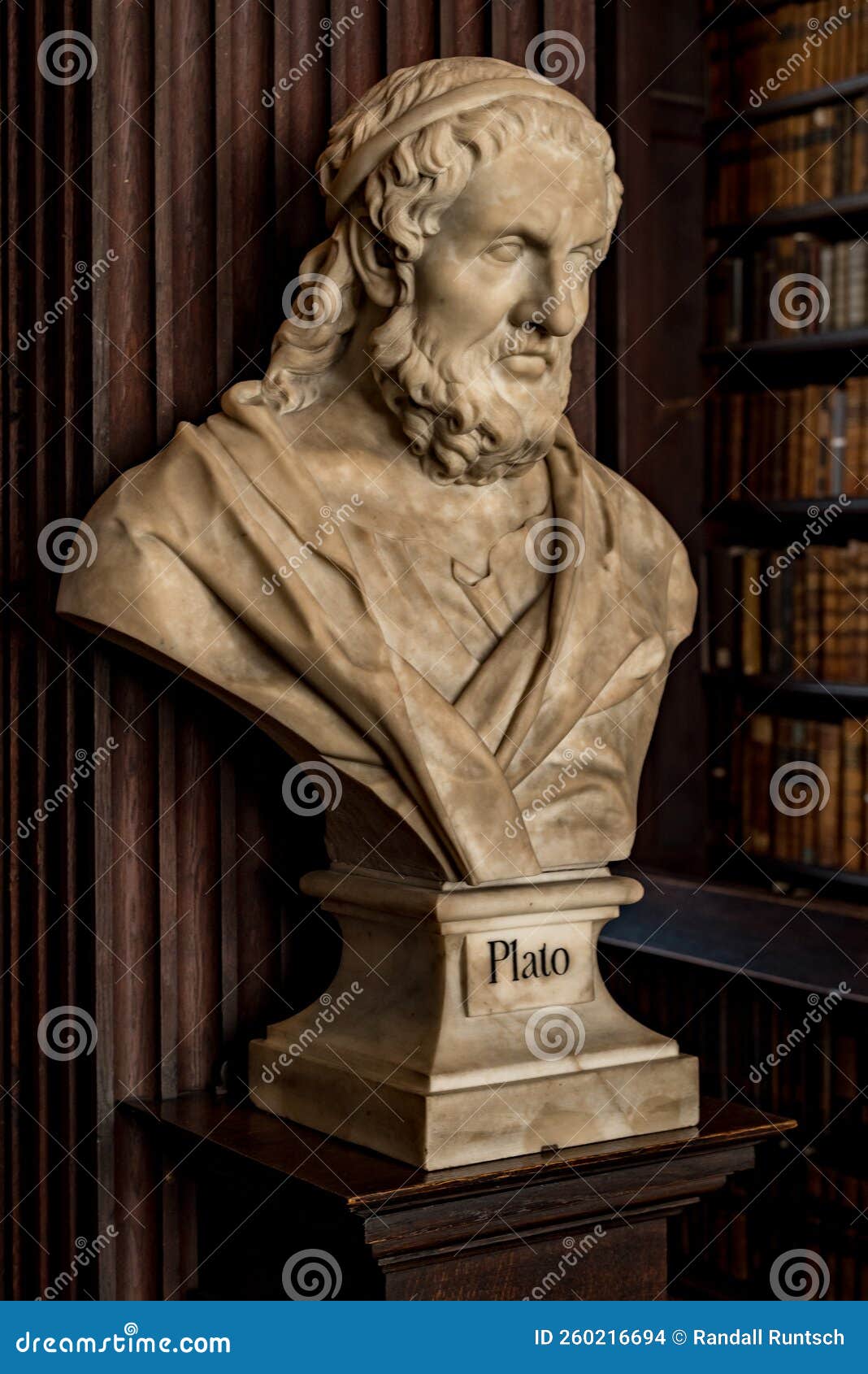 Bust Of Plato In Long Room Of Trinity College Old Library In Dublin ...