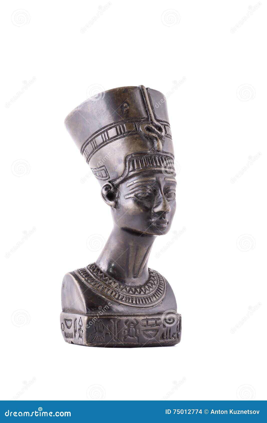 Bust of Queen Nefertiti on White Background Stock Photo - Image of ...