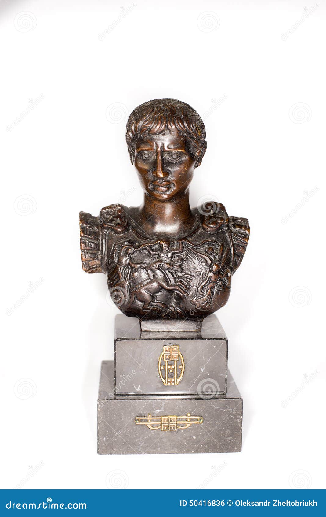 Bust of Roman Emperor Octavian on a White Background Stock Photo ...