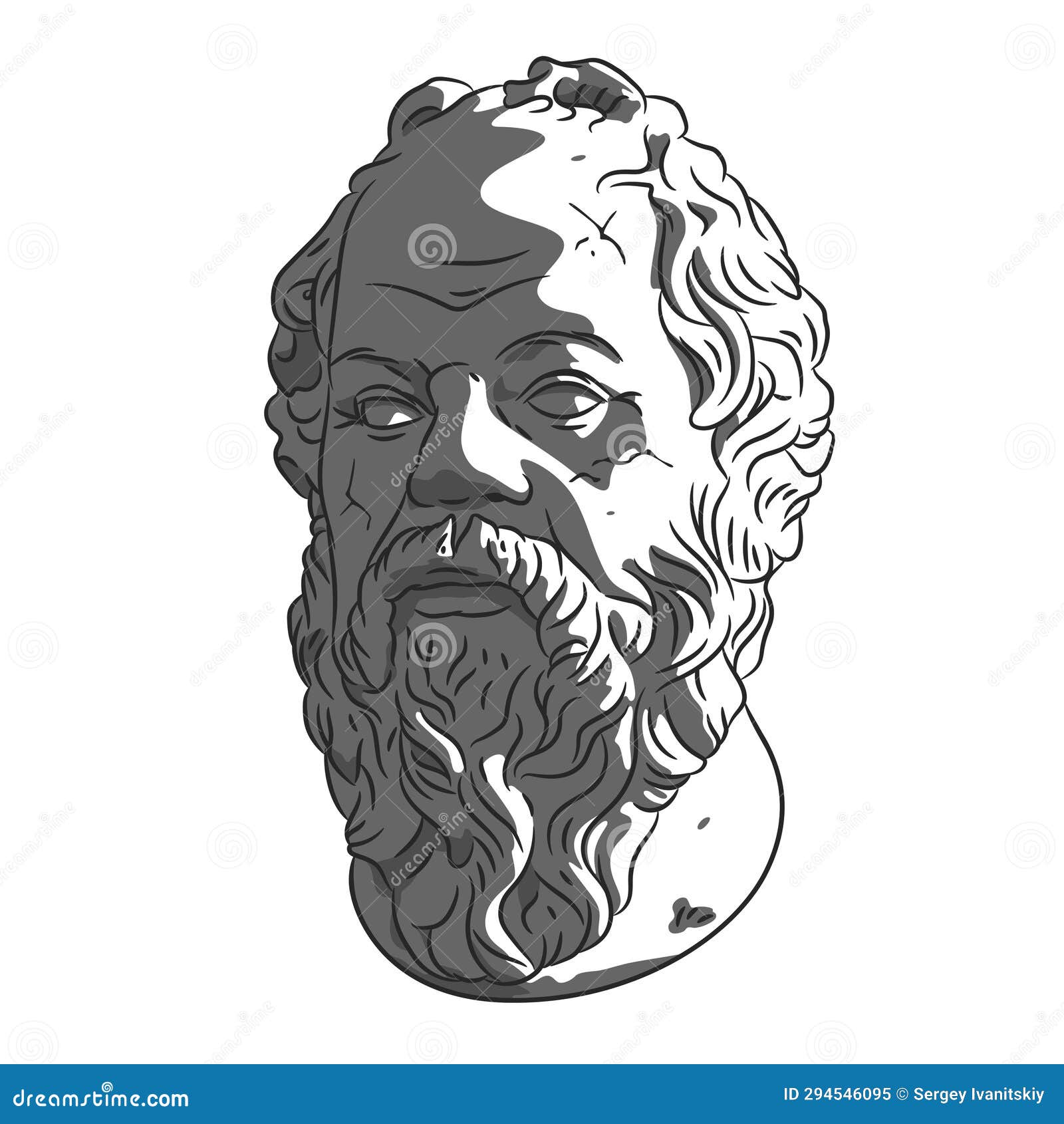 Bust of Socrates. Ancient Greek Philosopher Isolated on White ...