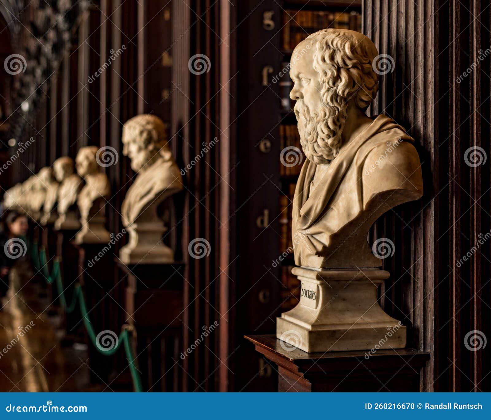 Bust of Socrates in Long Room of Trinity College Old Library in Dublin ...