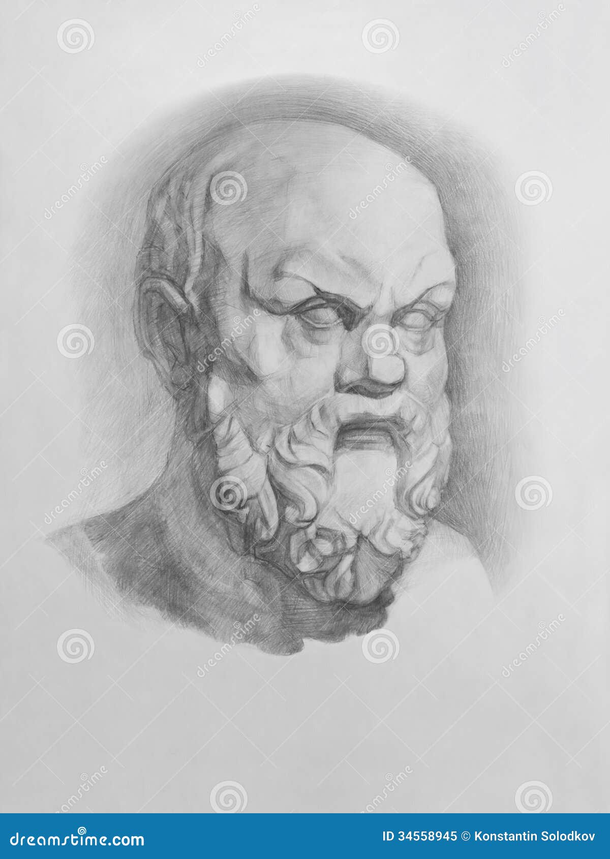 Socrates Head Hand-drawn By Graphite Pencil Royalty-Free Stock ...