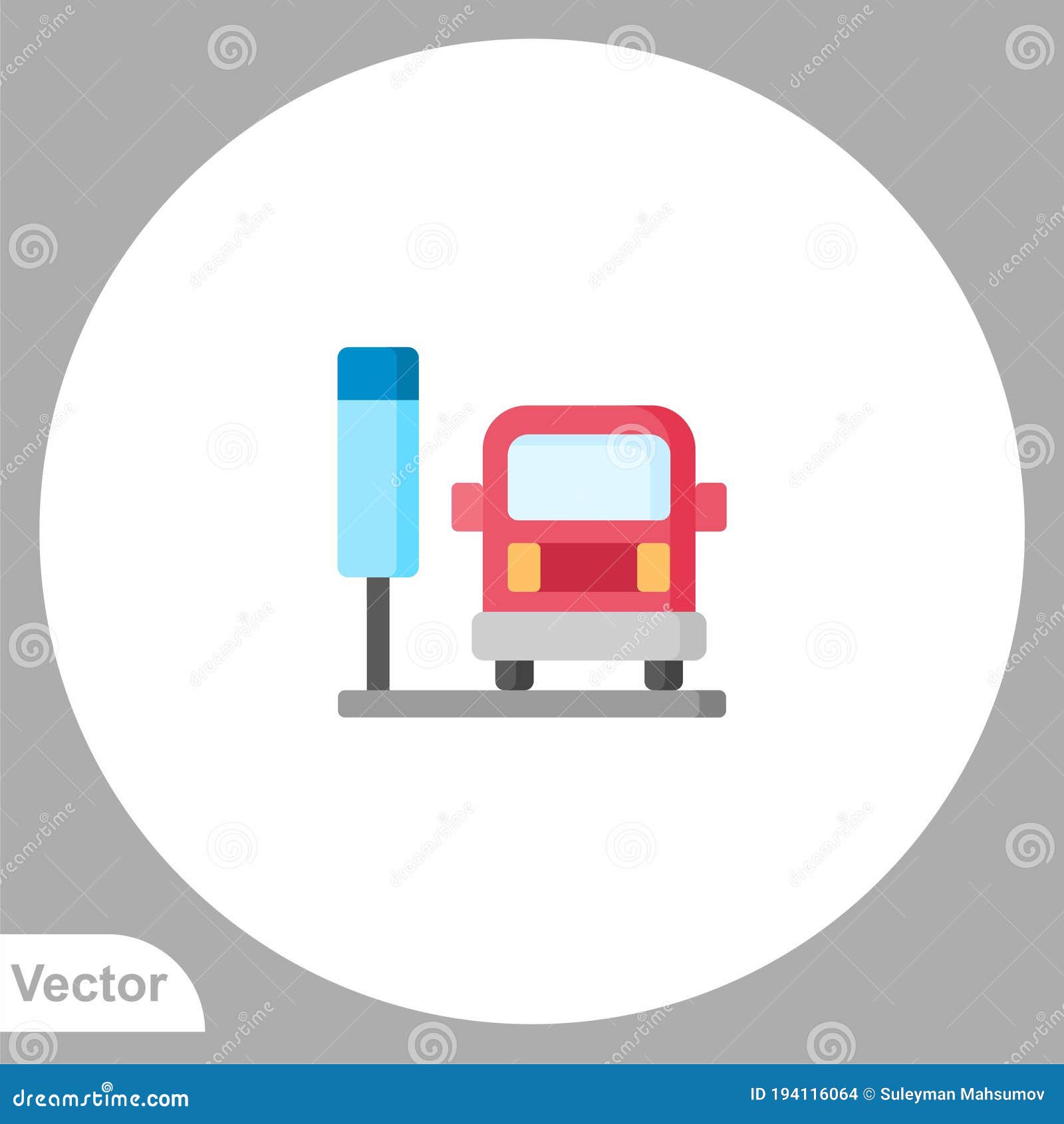 Bust Stop Vector Icon Sign Symbol Stock Vector - Illustration of ...