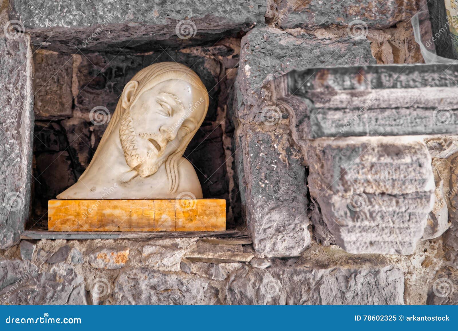 Suffering Of Jesus Christ Crucifixion And Rusty Horseshoe On Old Blue ...