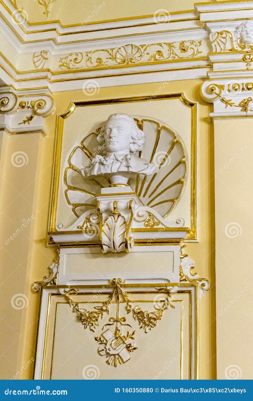 The Bust on the Wall is Composed between Two Pilasters Editorial Image ...