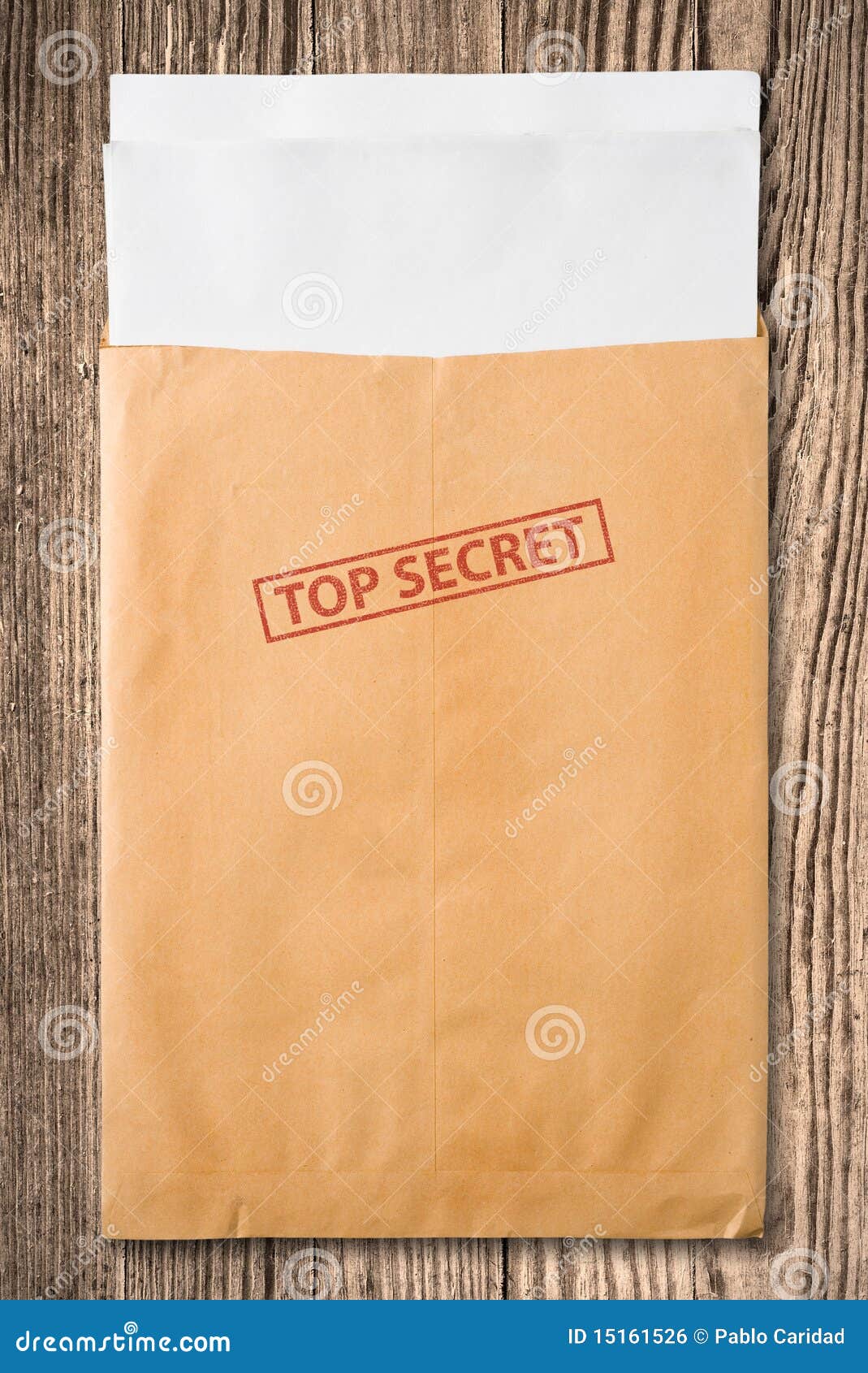Busta Con Il Bollo Top-secret Ed I Documenti in Bianco. Fotografia ...