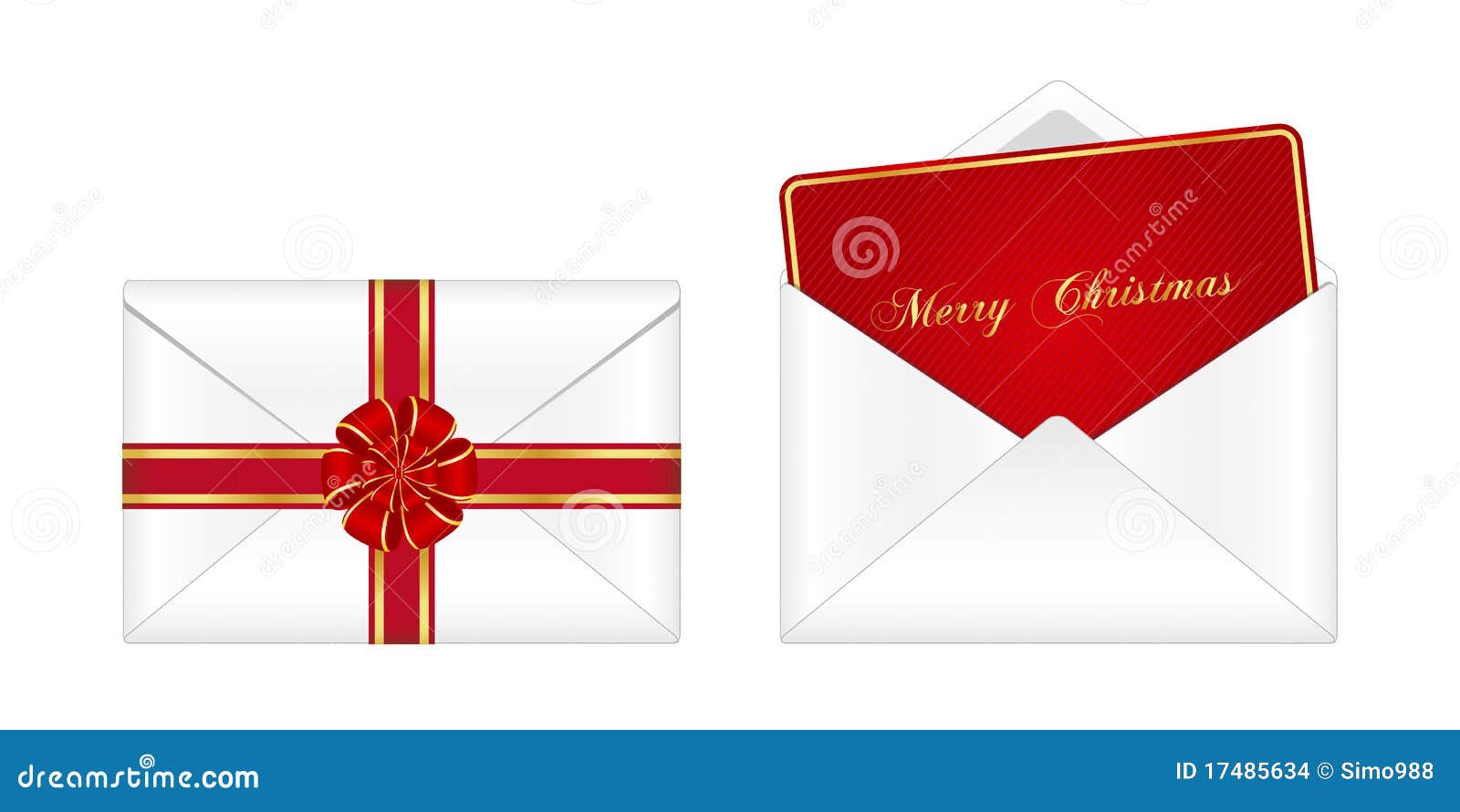 Busta Di Natale E Cartolina D'auguri Illustrazione Vettoriale ...