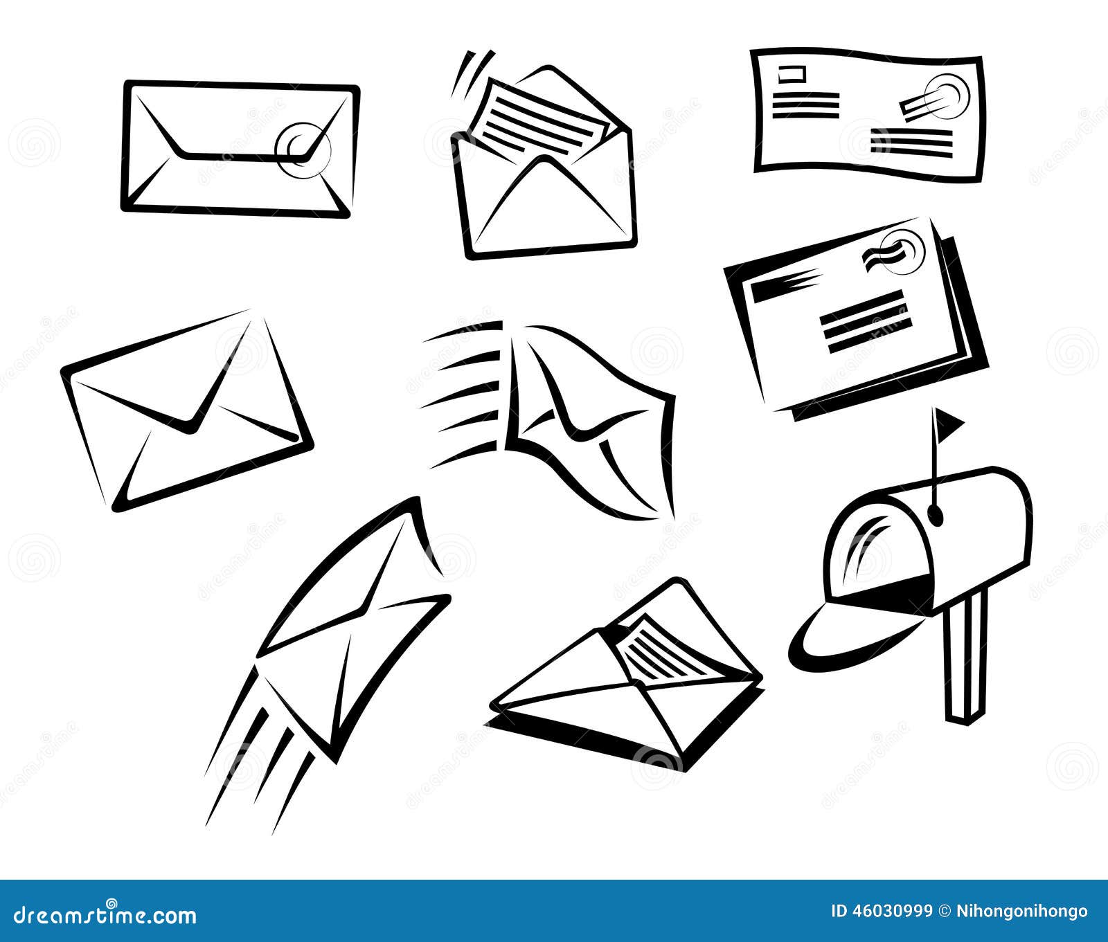 Buste E Simboli Della Posta Illustrazione Vettoriale - Illustrazione di ...