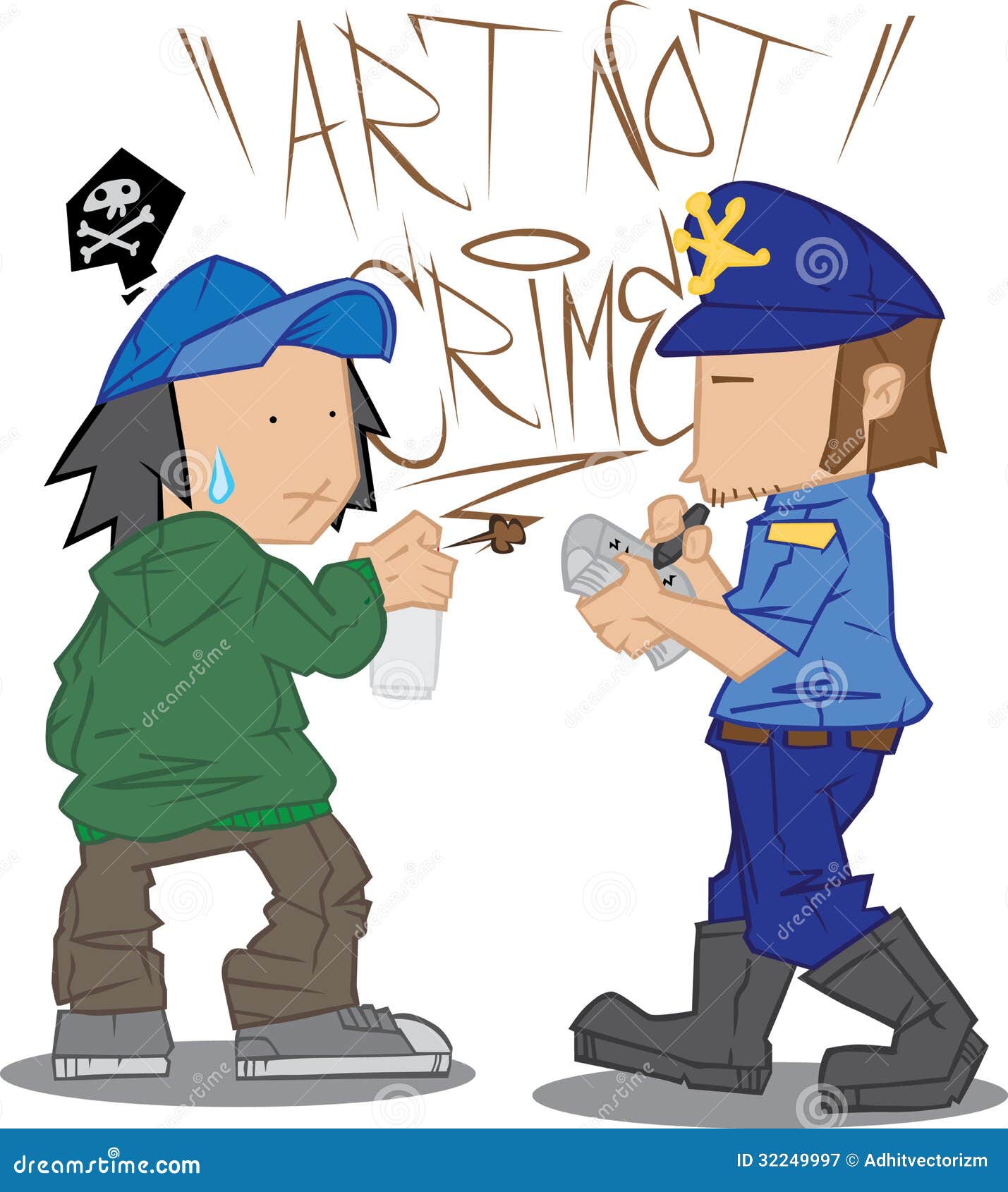 Busted stock illustration. Illustration of color, scene - 32249997