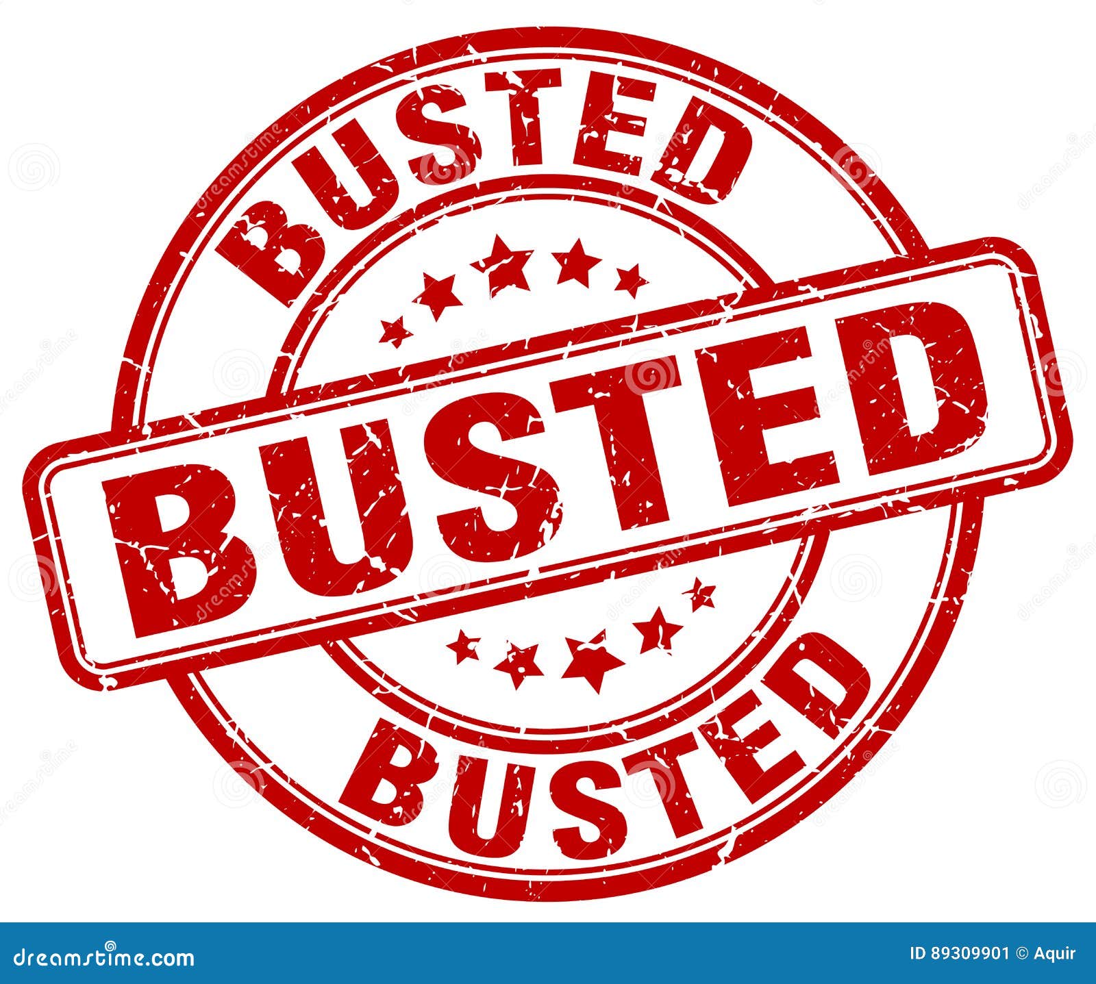 Busted Red Grunge Round Vintage Stamp Stock Vector - Illustration of ...