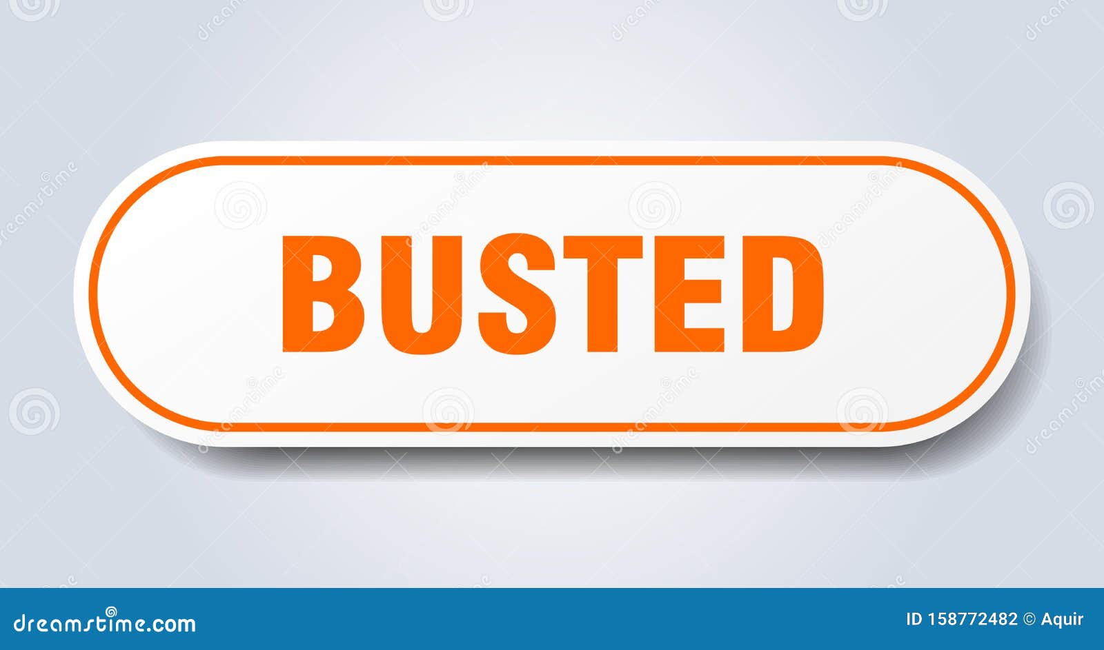 Busted sticker. stock vector. Illustration of flat, orange - 158772482