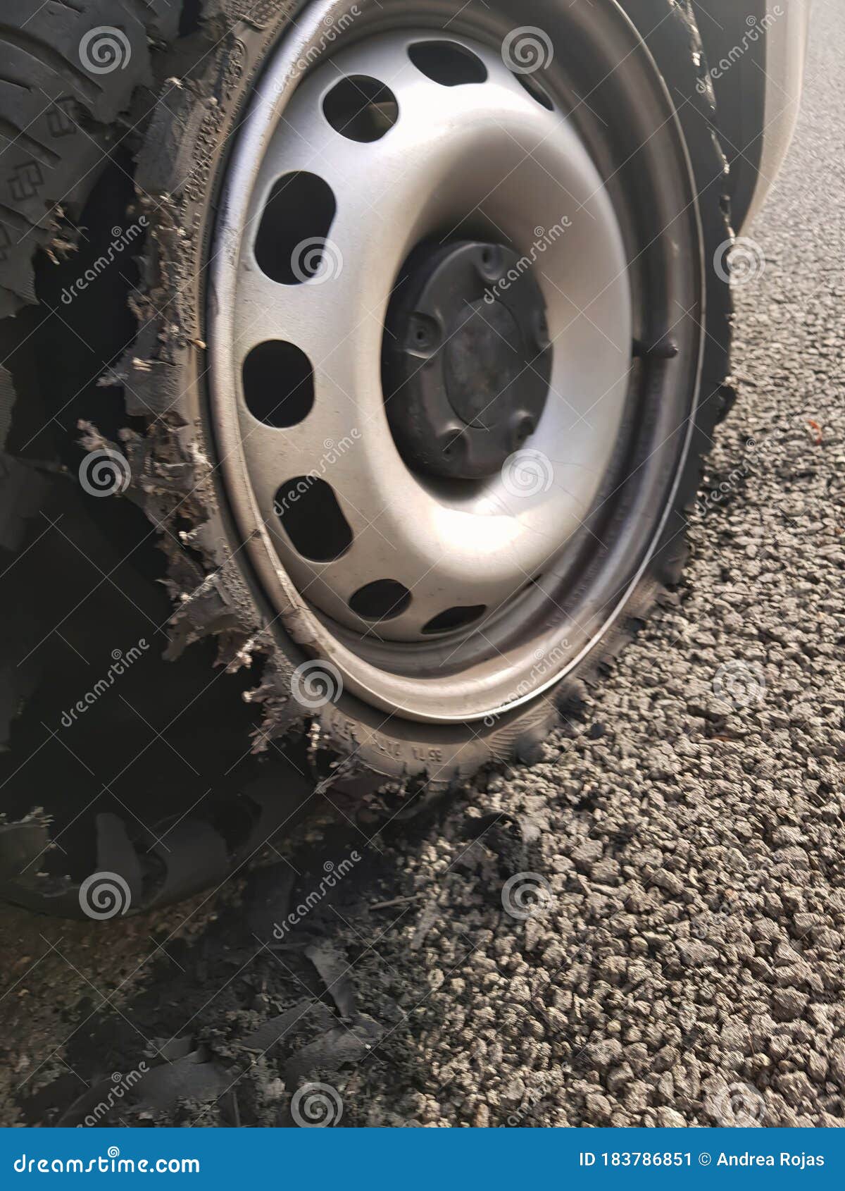 Busted Tyre in the Middle of the Highway Editorial Photo - Image of ...