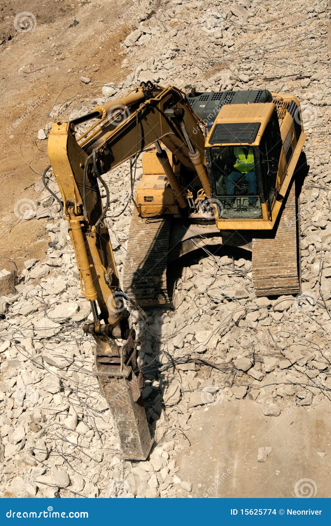 Busting Concrete stock photo. Image of grey, excavator - 15625774