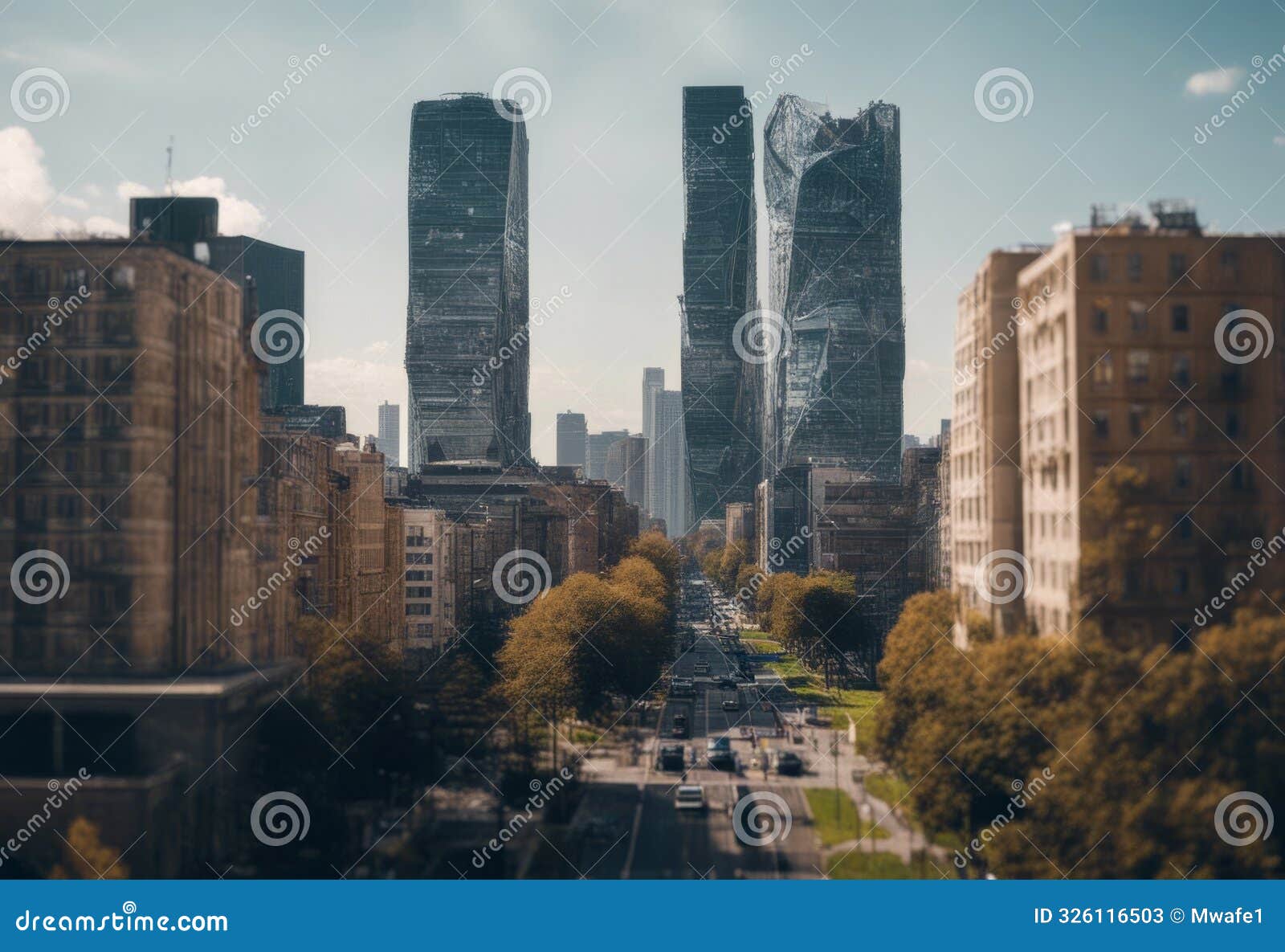 Bustling City Nature Development Geometric Environment Architecture ...