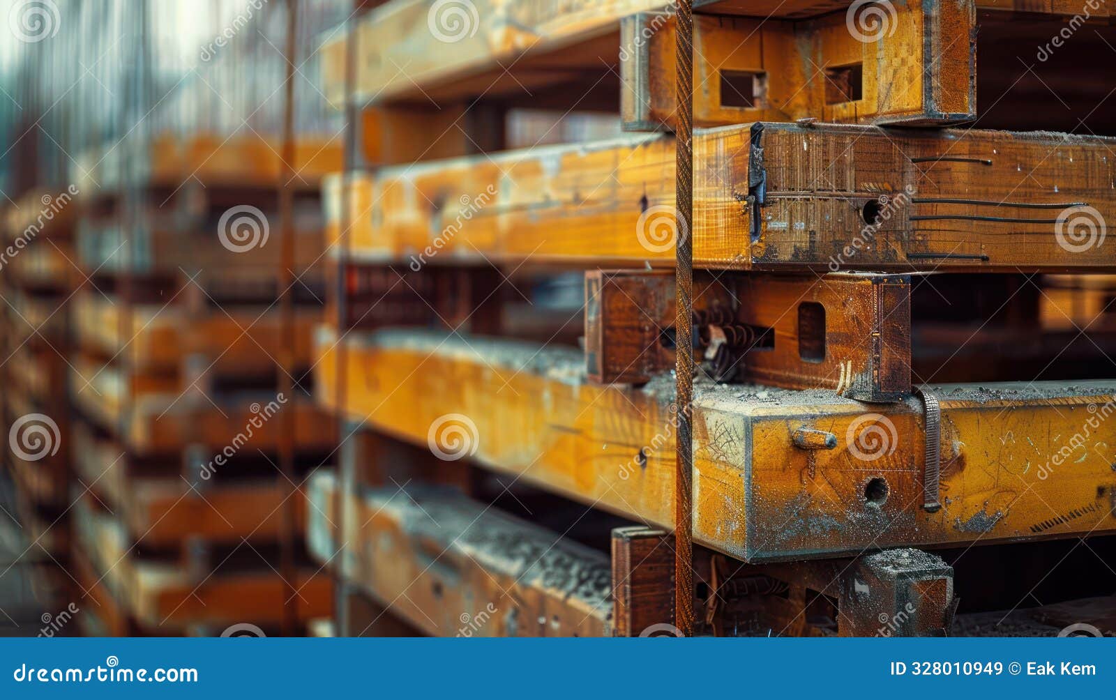 Robust Wooden Supports Constructing a Complex Building Framework at a ...