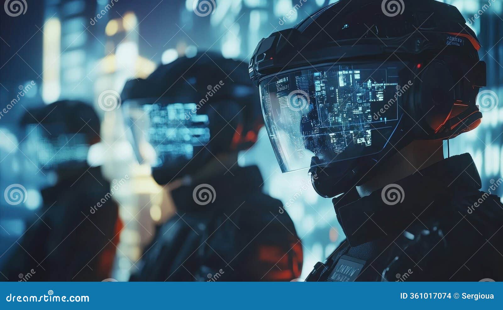 A Bustling Cyber-police Headquarters Showcases Advanced Security ...