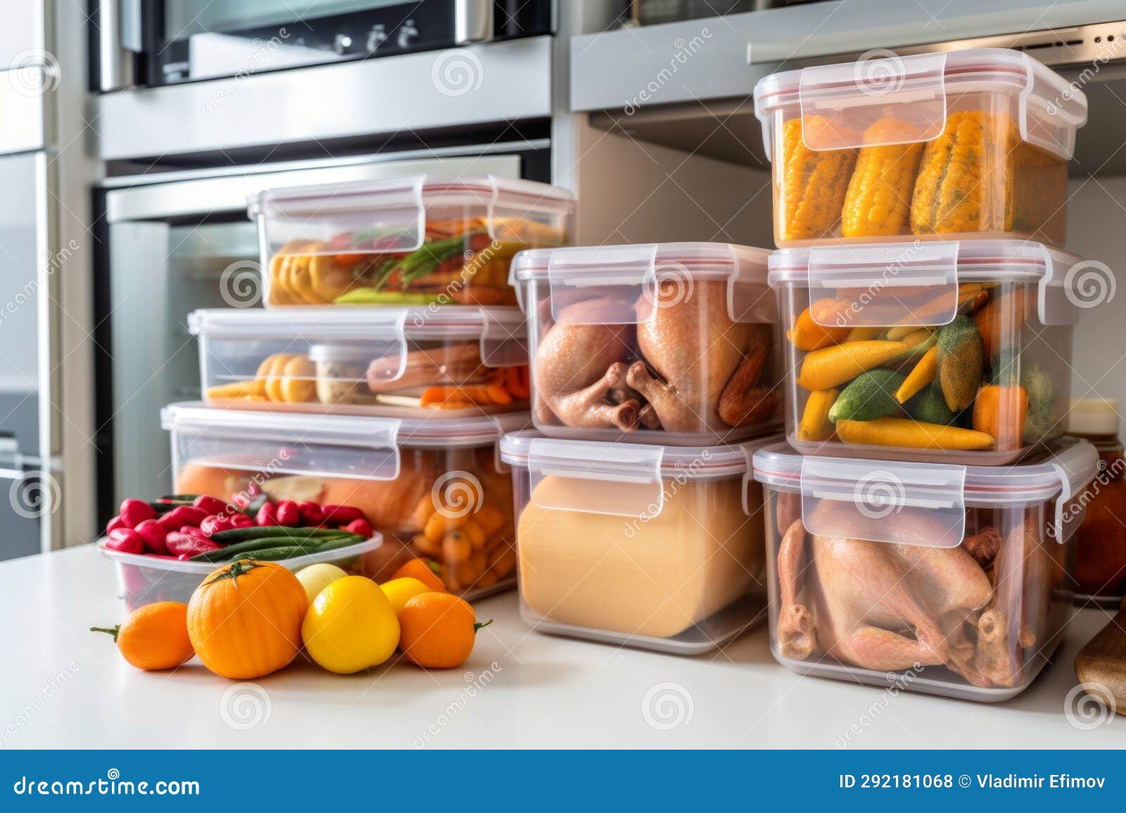 Bustling Kitchen Filled with Array of Food Items Stored in Various ...