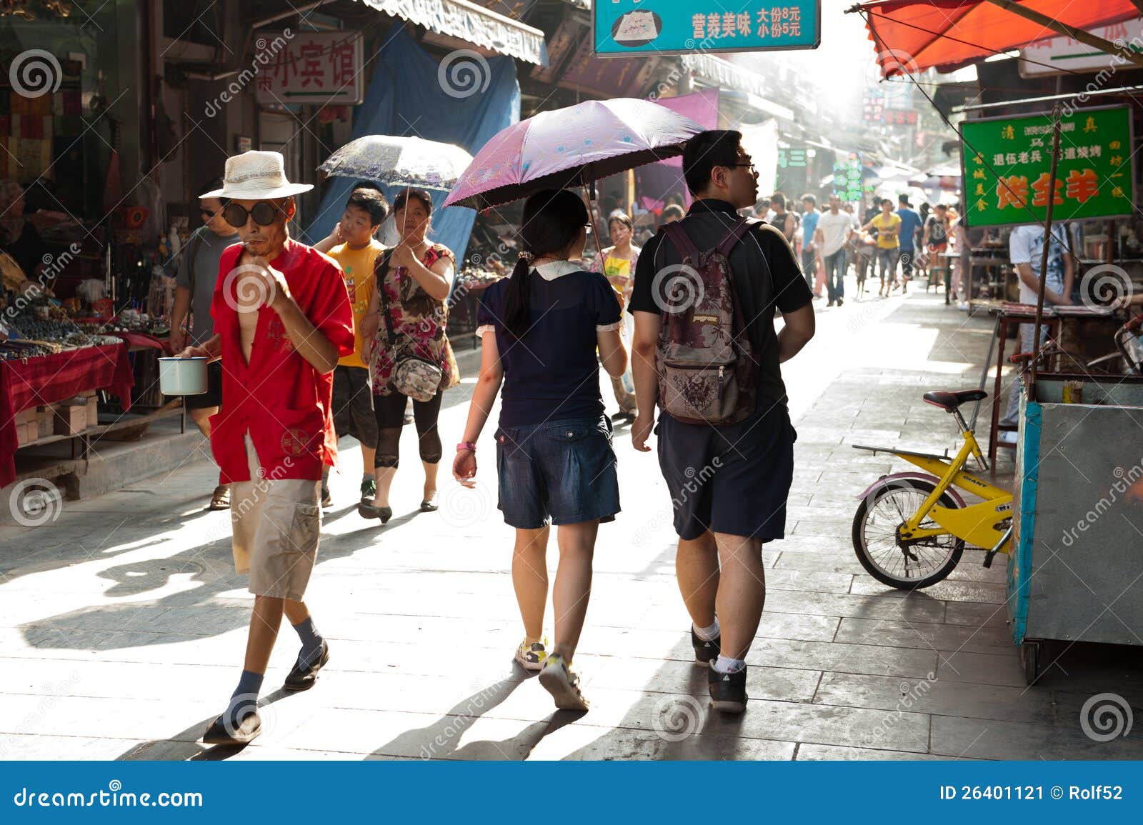 Bustling Muslim Street in Xian Editorial Photo - Image of market ...