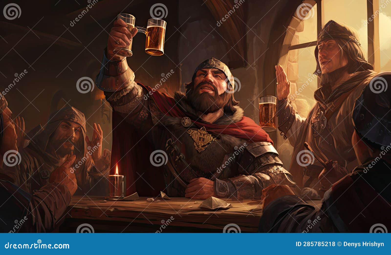 The Bustling Sounds of People Drinking Echo through the Medieval Tavern ...
