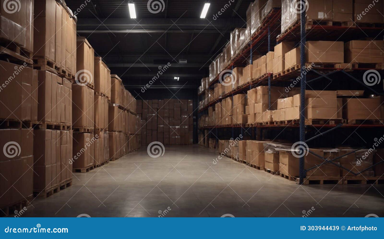 Busy Warehouse Overflowing with Packed Boxes, Ready for Shipment and ...