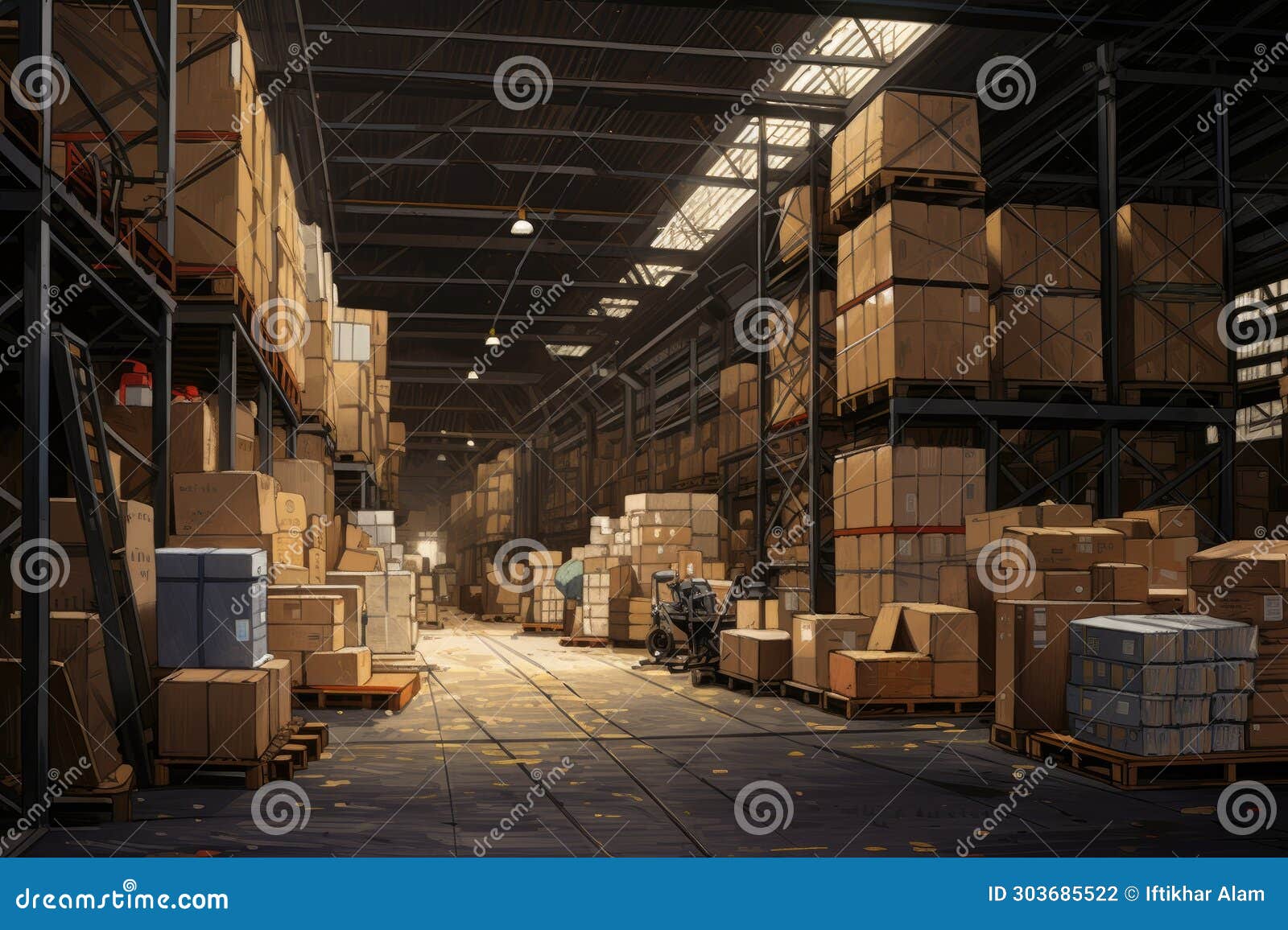 A Bustling Warehouse Packed To the Brim with Countless Boxes and ...