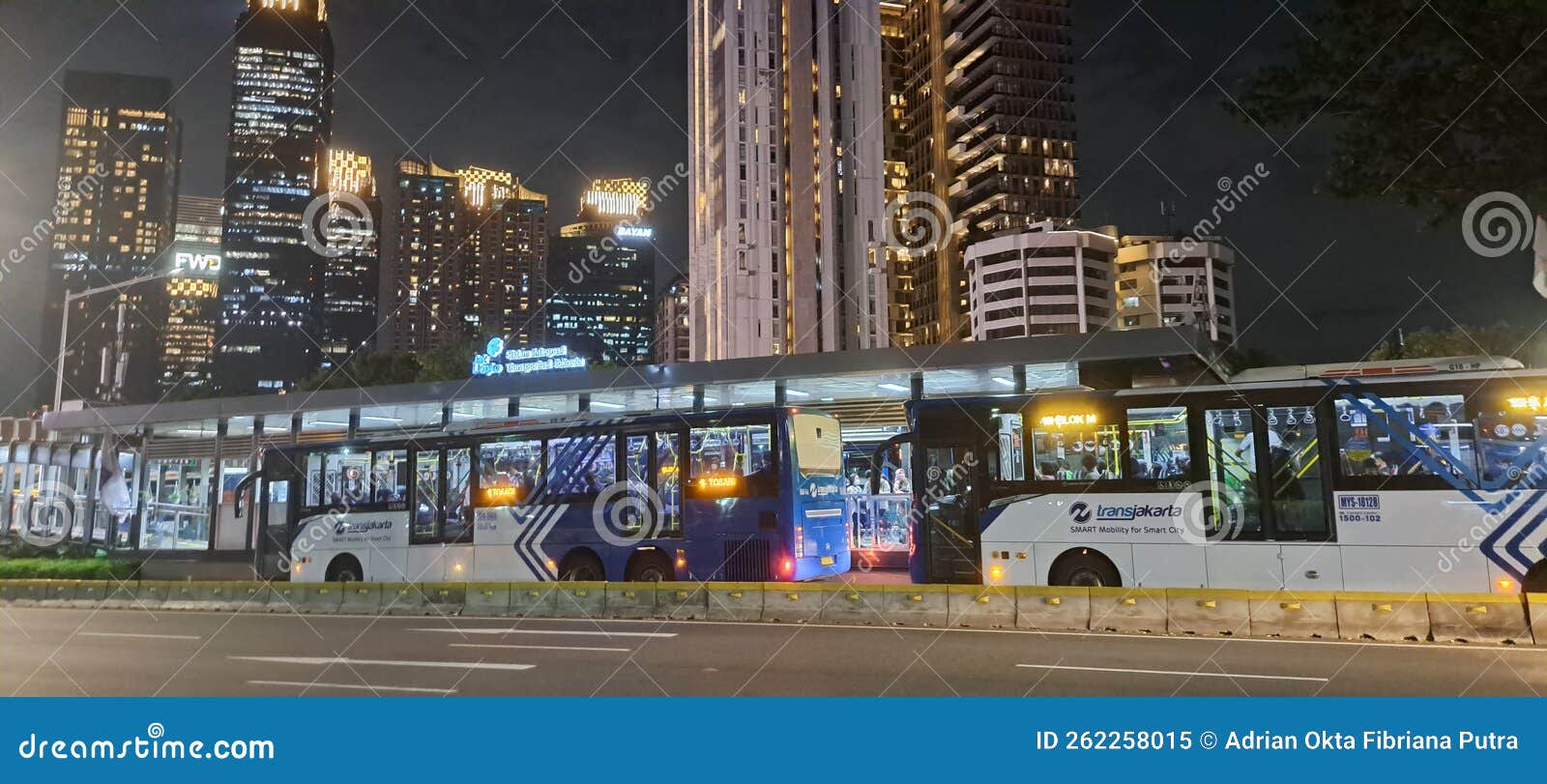 Bus Stop, Jakarta Modern City, Metropolitan Editorial Image - Image of ...