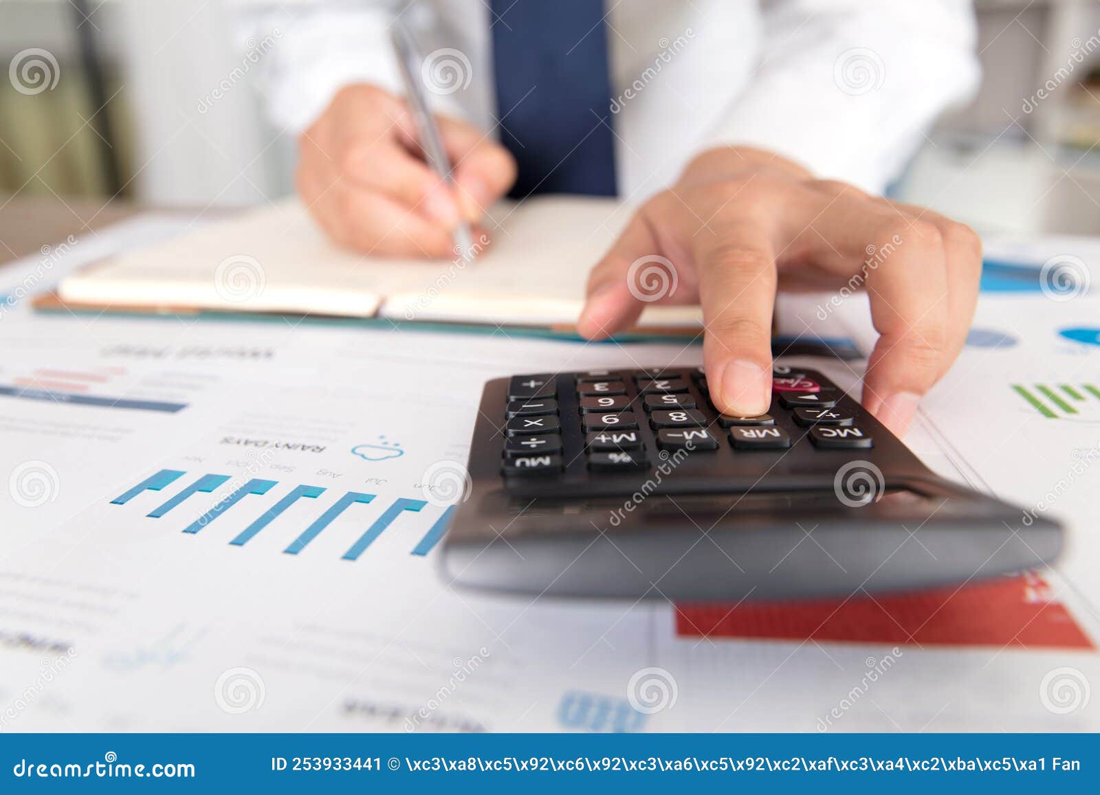 Busy Accountant in a Office Stock Image - Image of calculator, work ...