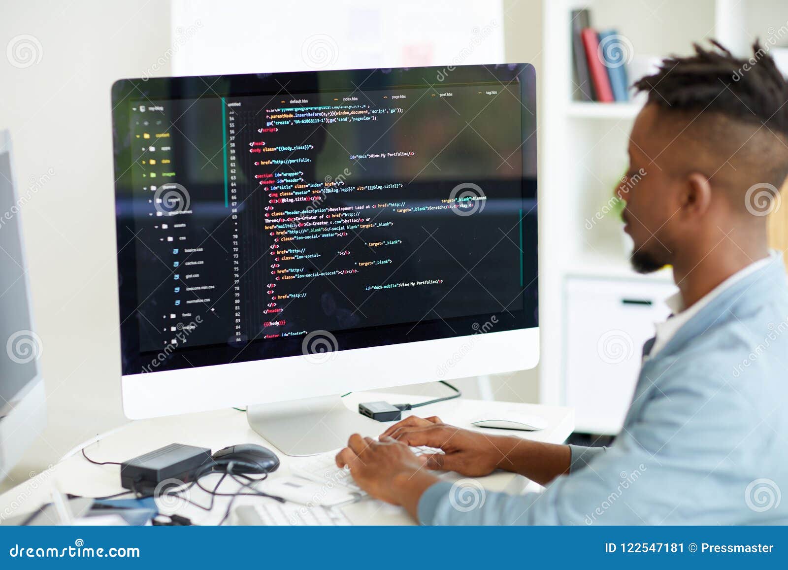 Web Developer Coding Computer Language Stock Image Image Of African Script 122547181 7671