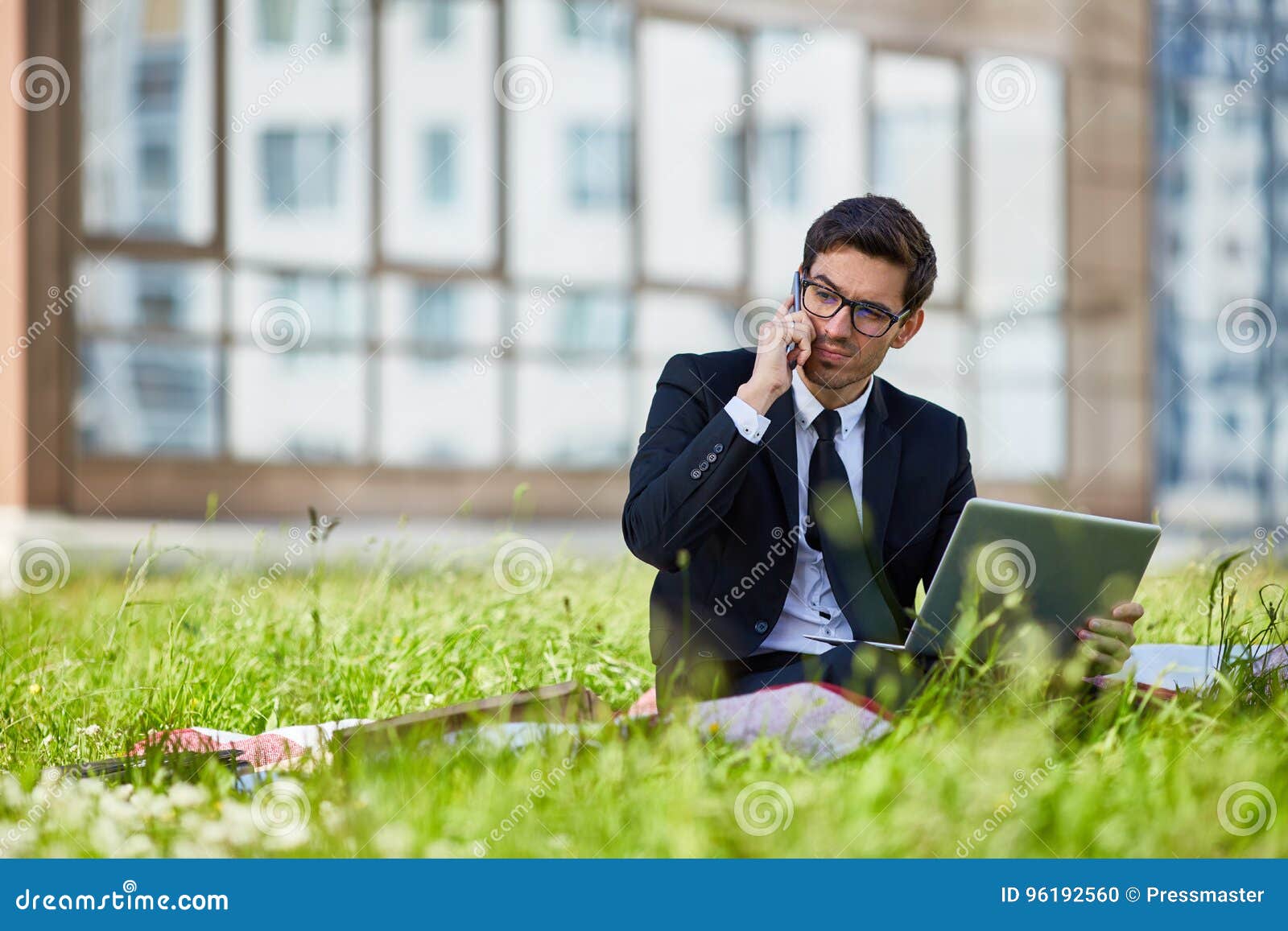 Busy agent stock photo. Image of outdoor, manager, laptop - 96192560