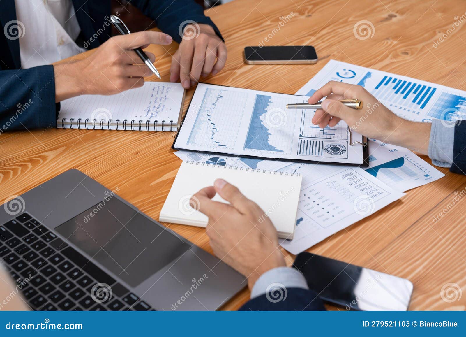 Busy Analyst Team in Office Analyzing Financial Data Analysis. Entity ...