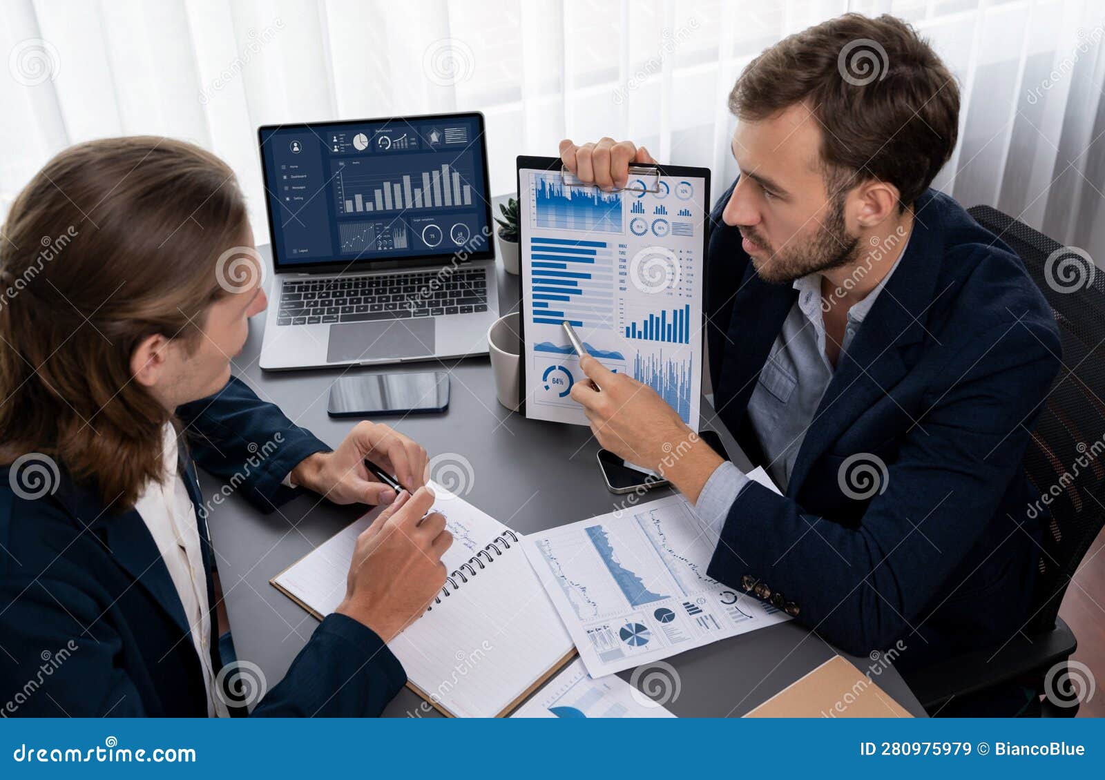 Busy Analyst Team in Office Analyzing Financial Data Analysis. Entity ...