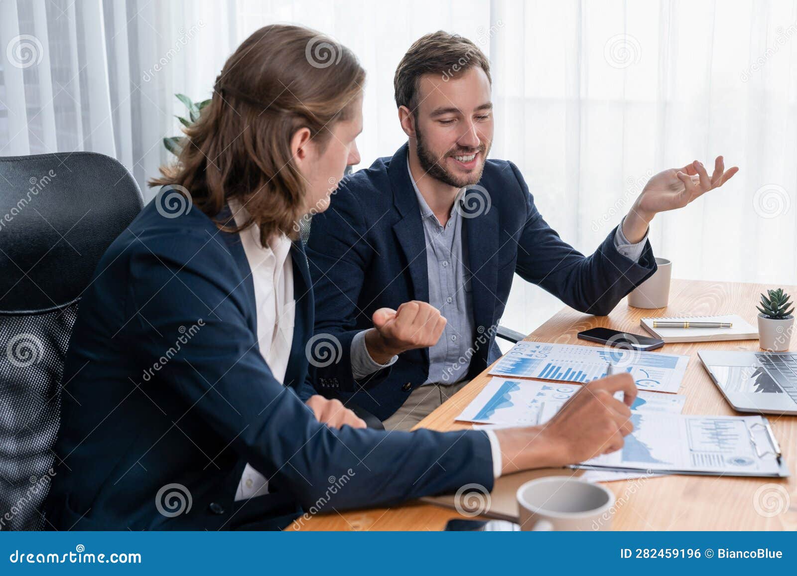 Busy Analyst Team in Office Analyzing Financial Data Analysis. Entity ...