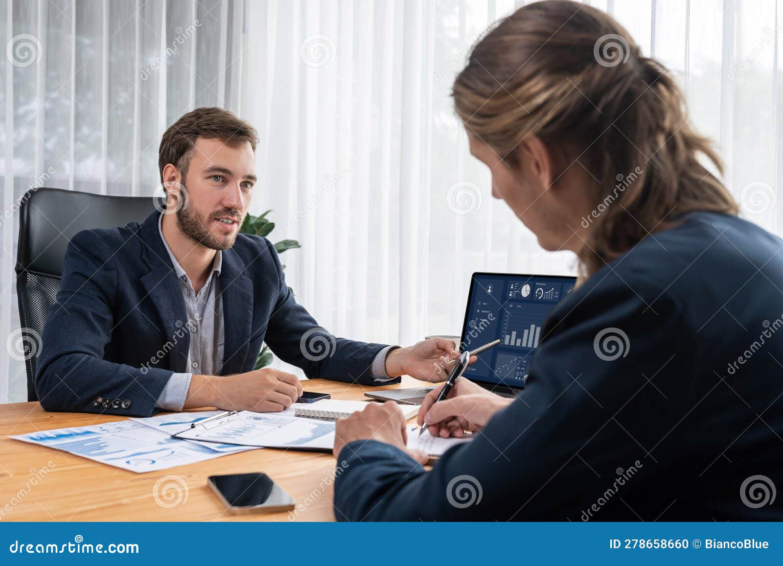 Busy Analyst Team in Office Analyzing Financial Data Analysis. Entity ...