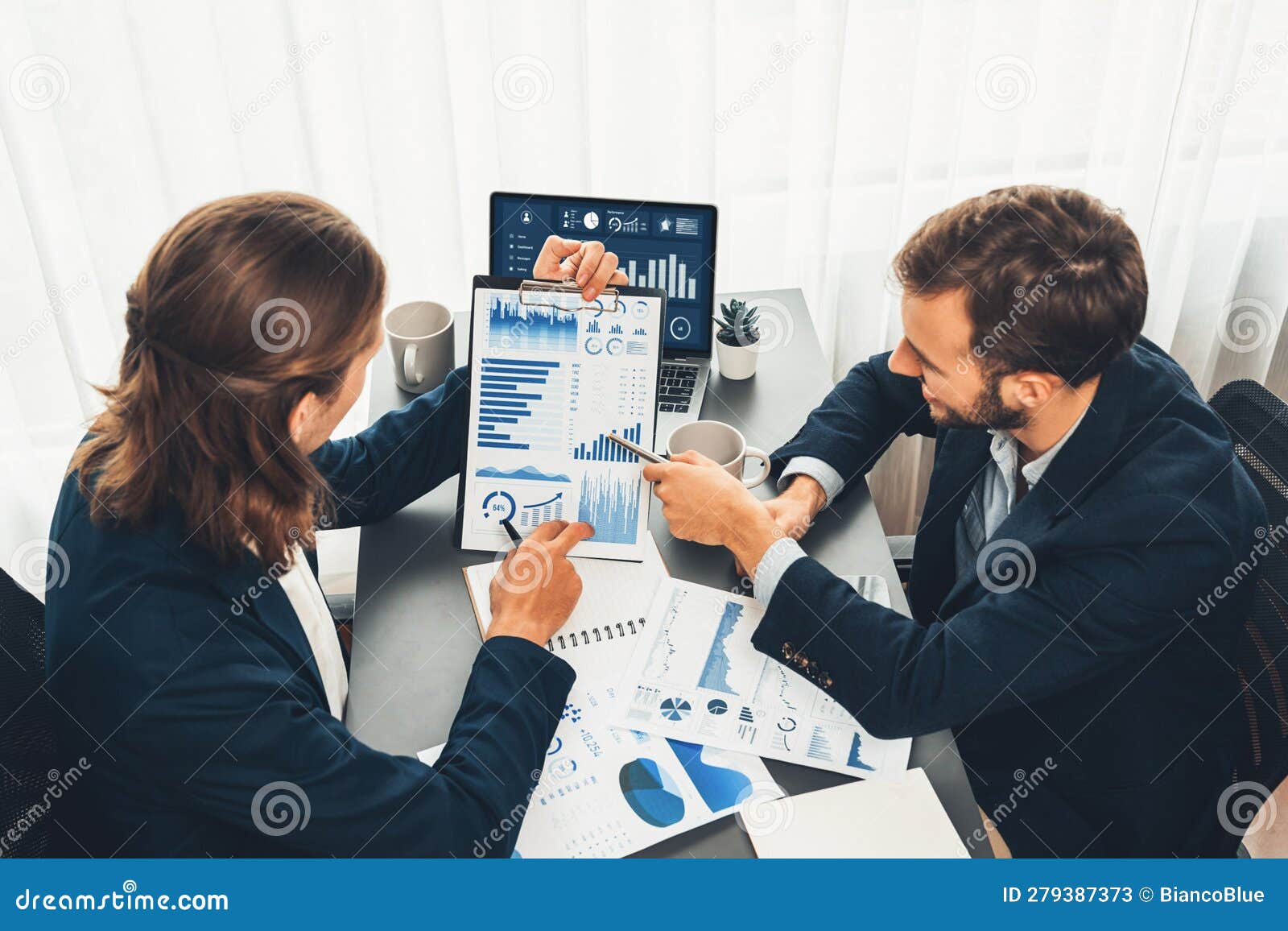 Busy Analyst Team in Office Analyzing Financial Data Analysis. Entity ...