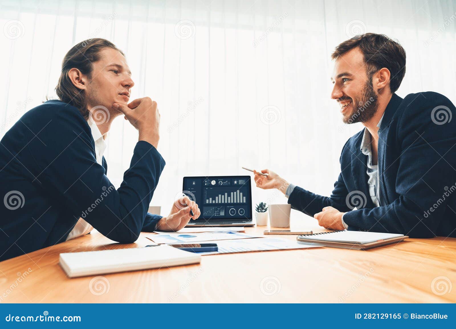 Busy Analyst Team in Office Analyzing Financial Data Analysis. Entity ...