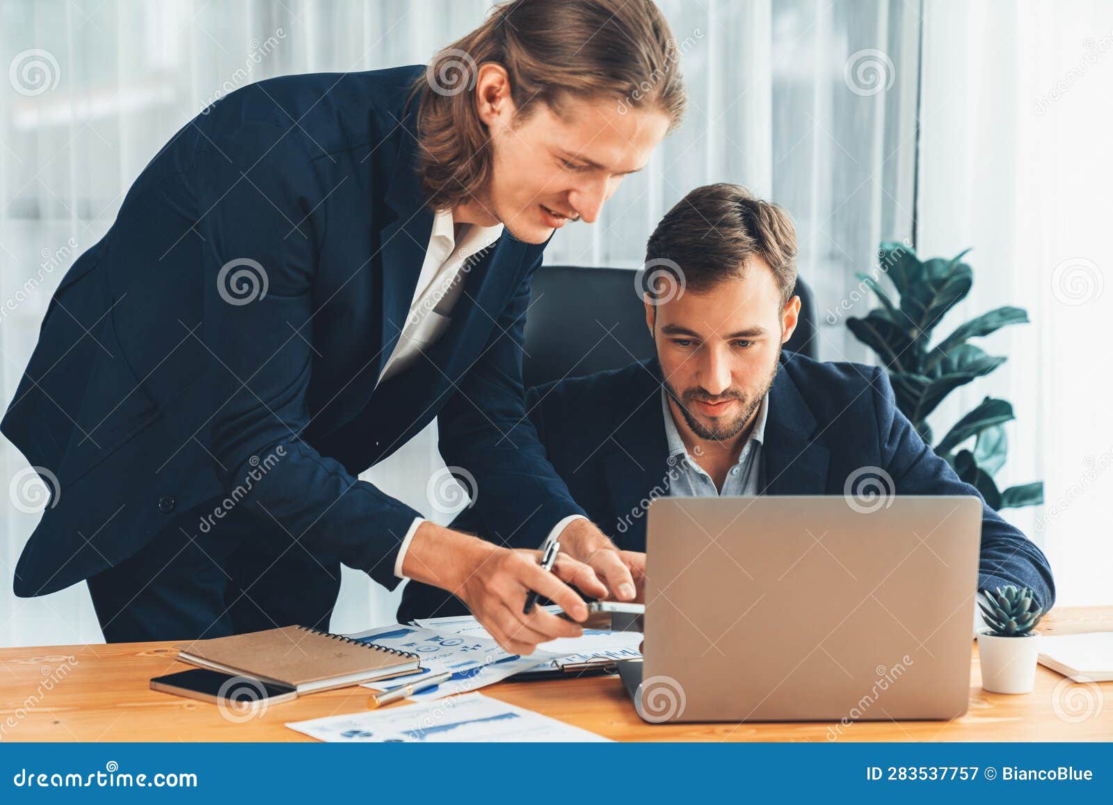 Busy Analyst Team in Office Analyzing Financial Data Analysis. Entity ...