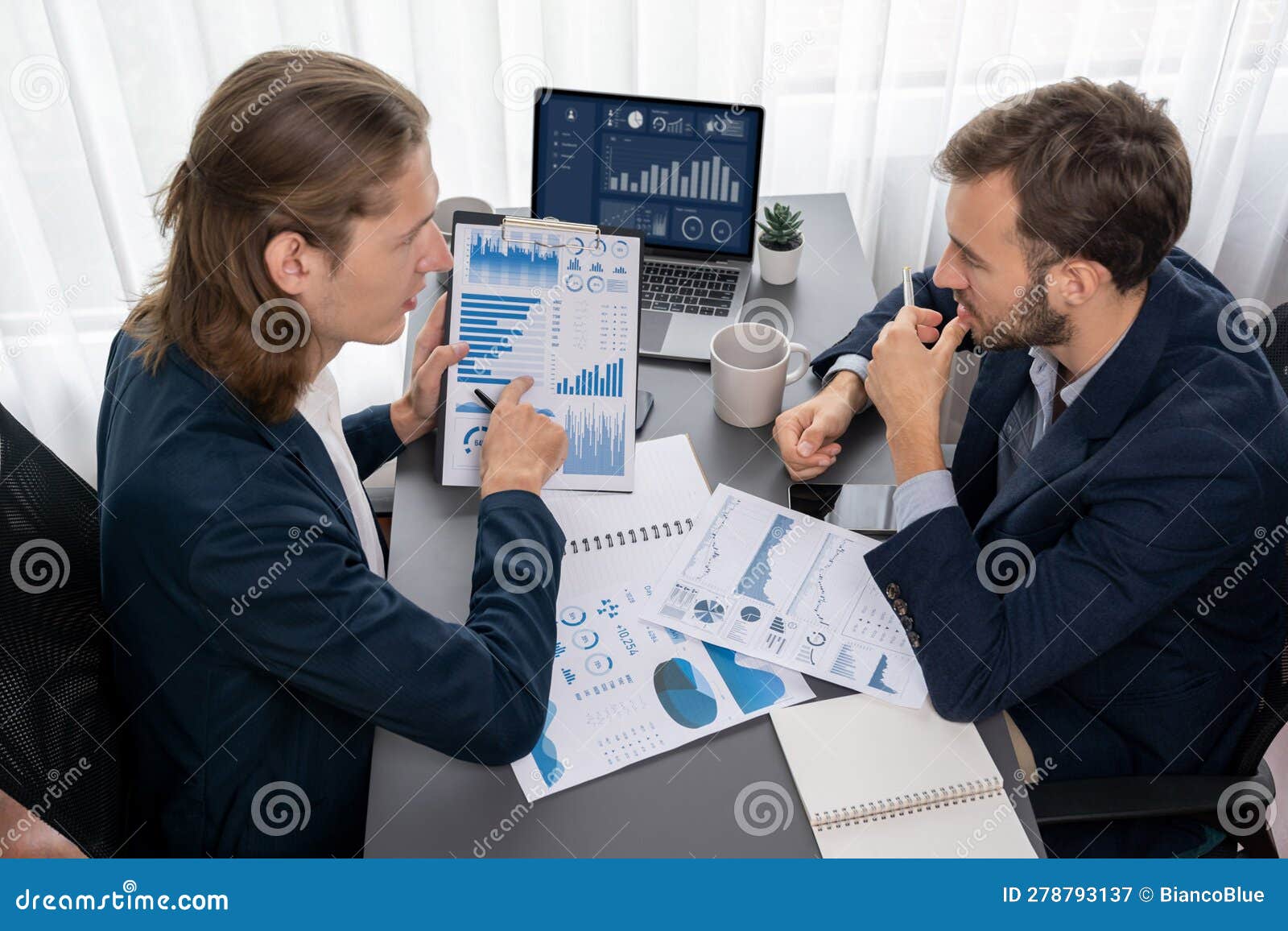 Busy Analyst Team in Office Analyzing Financial Data Analysis. Entity ...