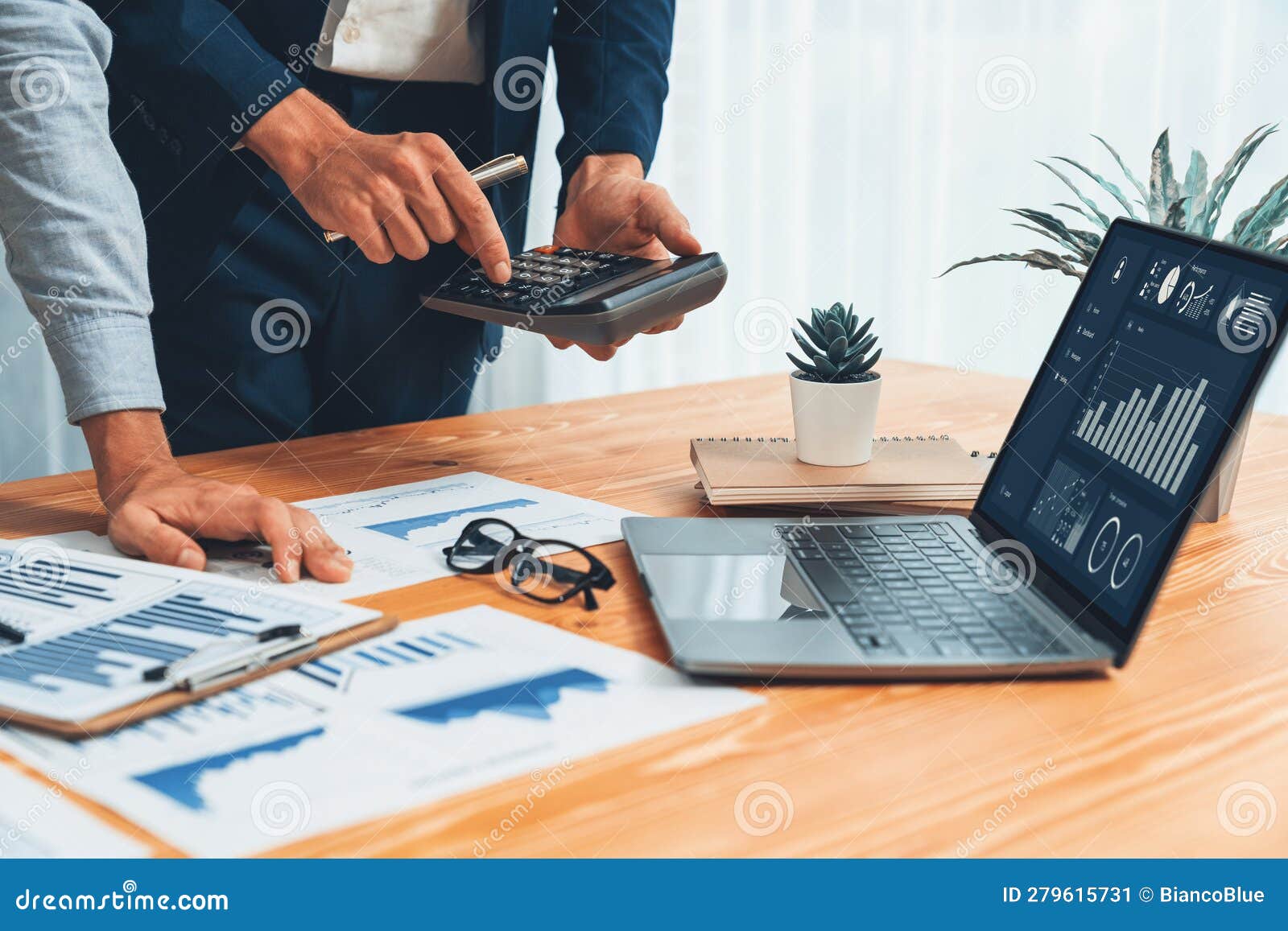 Busy Analyst Team in Office Analyzing Financial Data Analysis. Entity ...