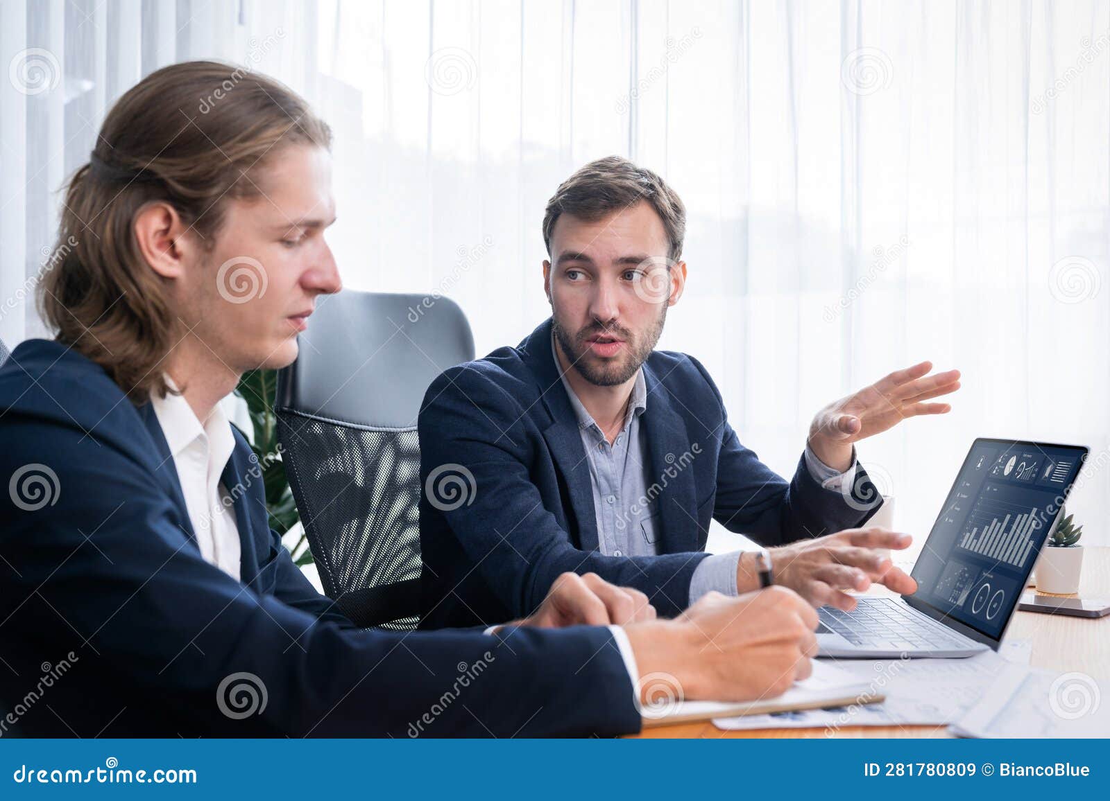 Busy Analyst Team in Office Analyzing Financial Data Analysis. Entity ...