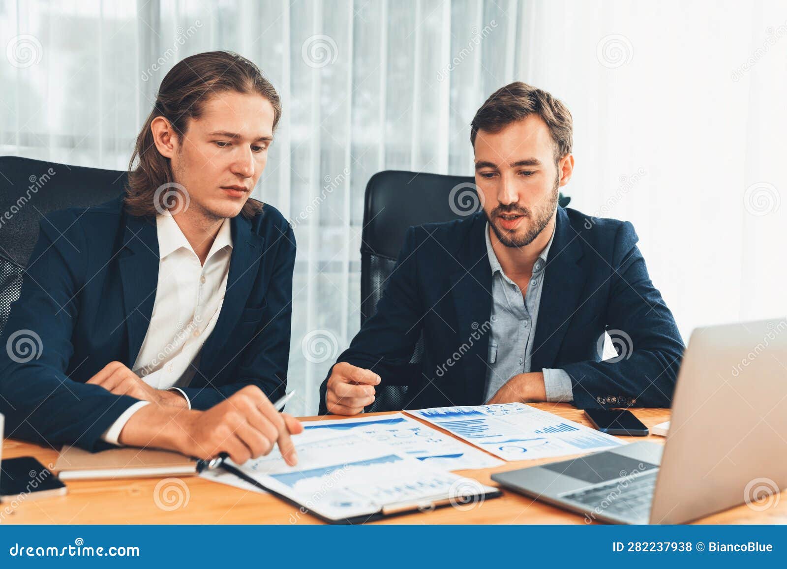 Busy Analyst Team in Office Analyzing Financial Data Analysis. Entity ...